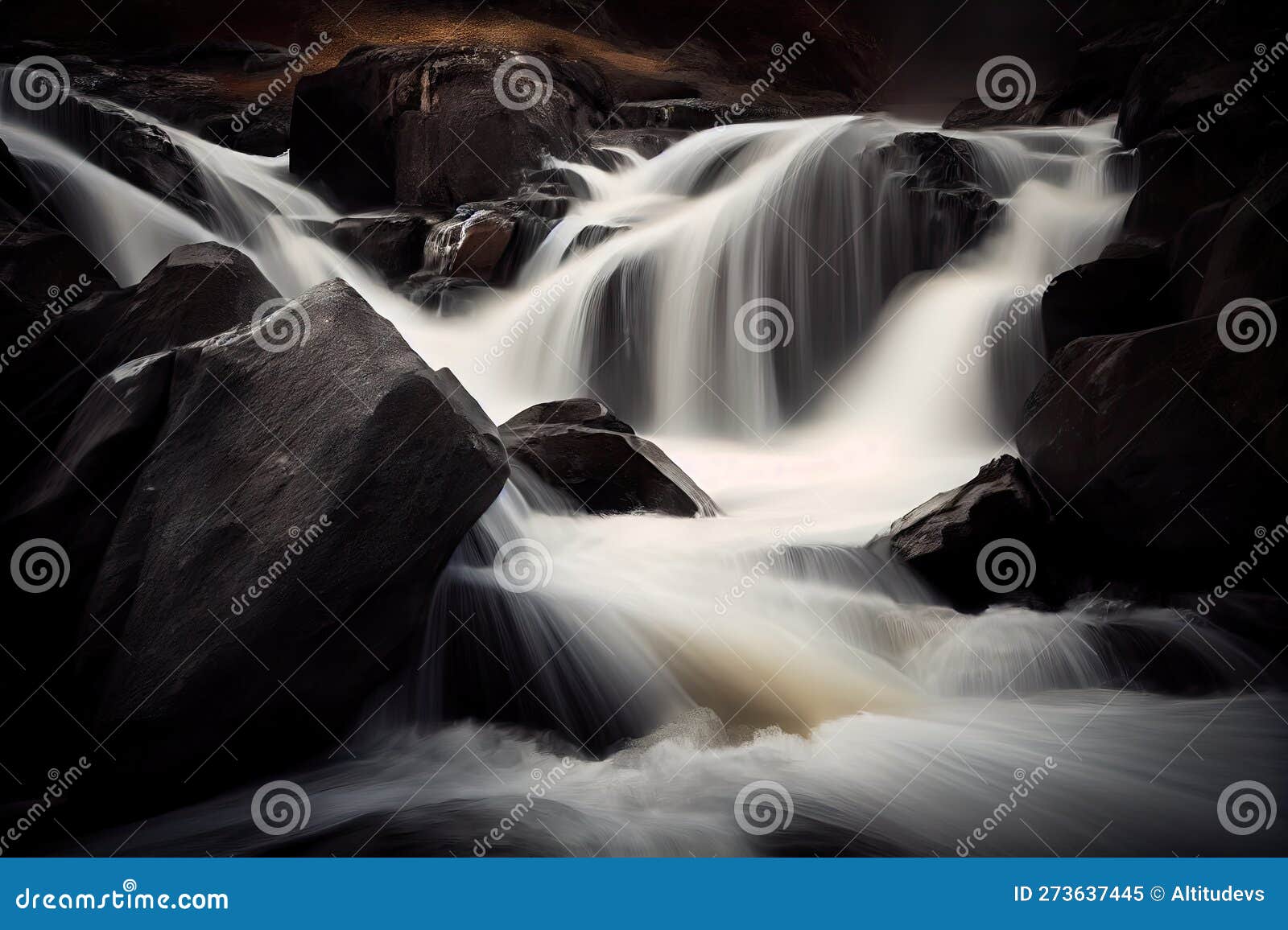 Waterfall, with the Rush of Water and Blurred Motion Created by Long ...