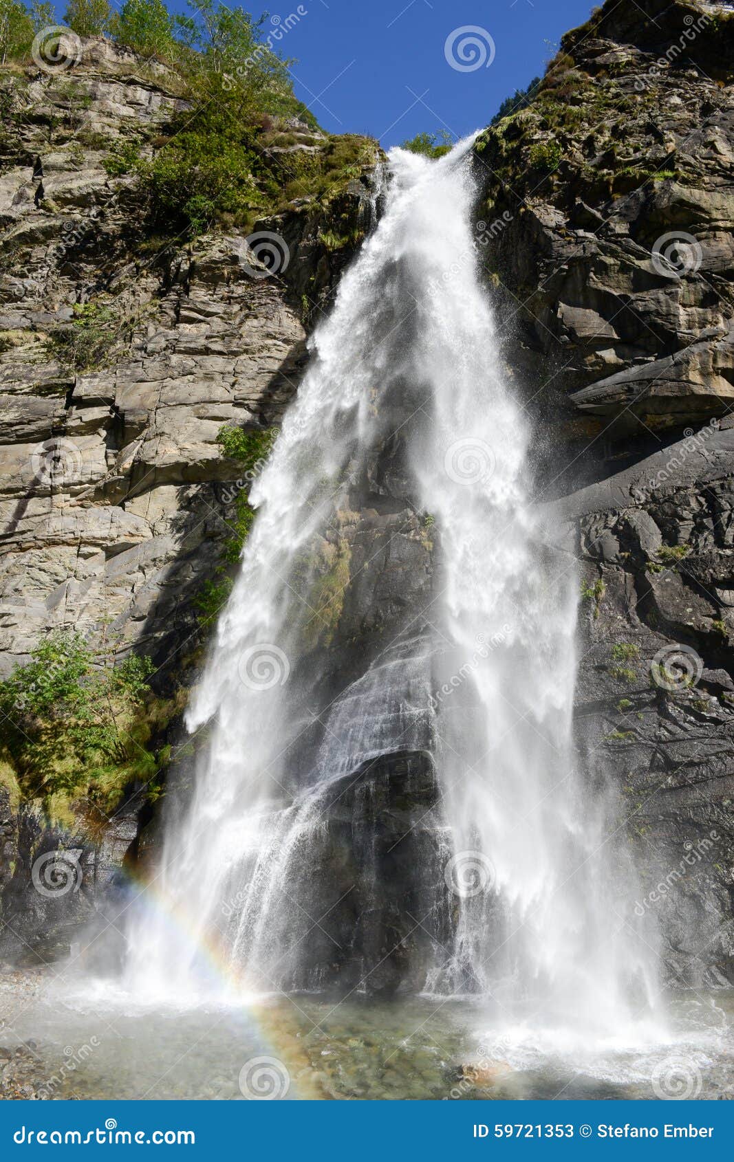 The Waterfall of Saint Petronilla at Biasca Stock Image - Image of ...