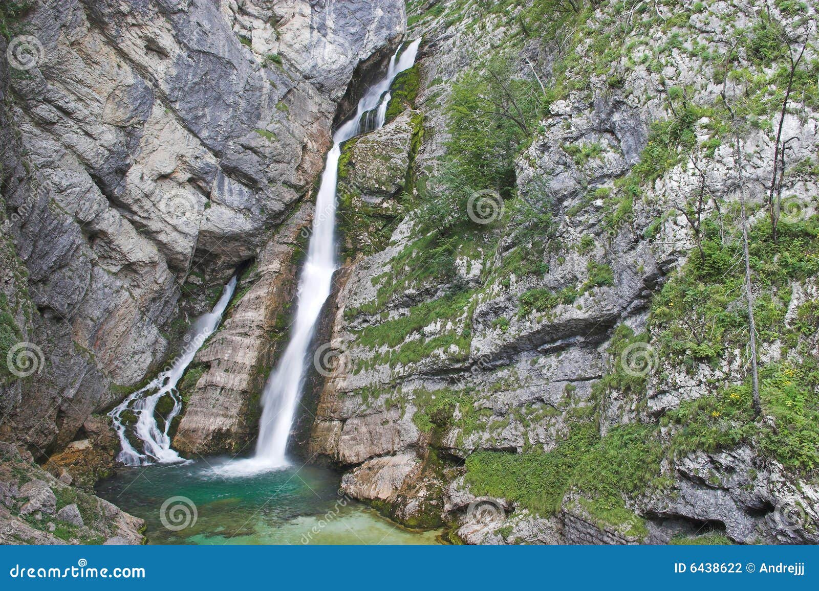 Waterfall Savica stock photo. Image of slap, heavenly - 6438622