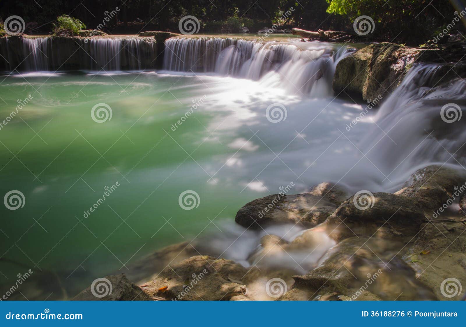 Waterfall scene stock photo. Image of green, trees, deep - 36188276