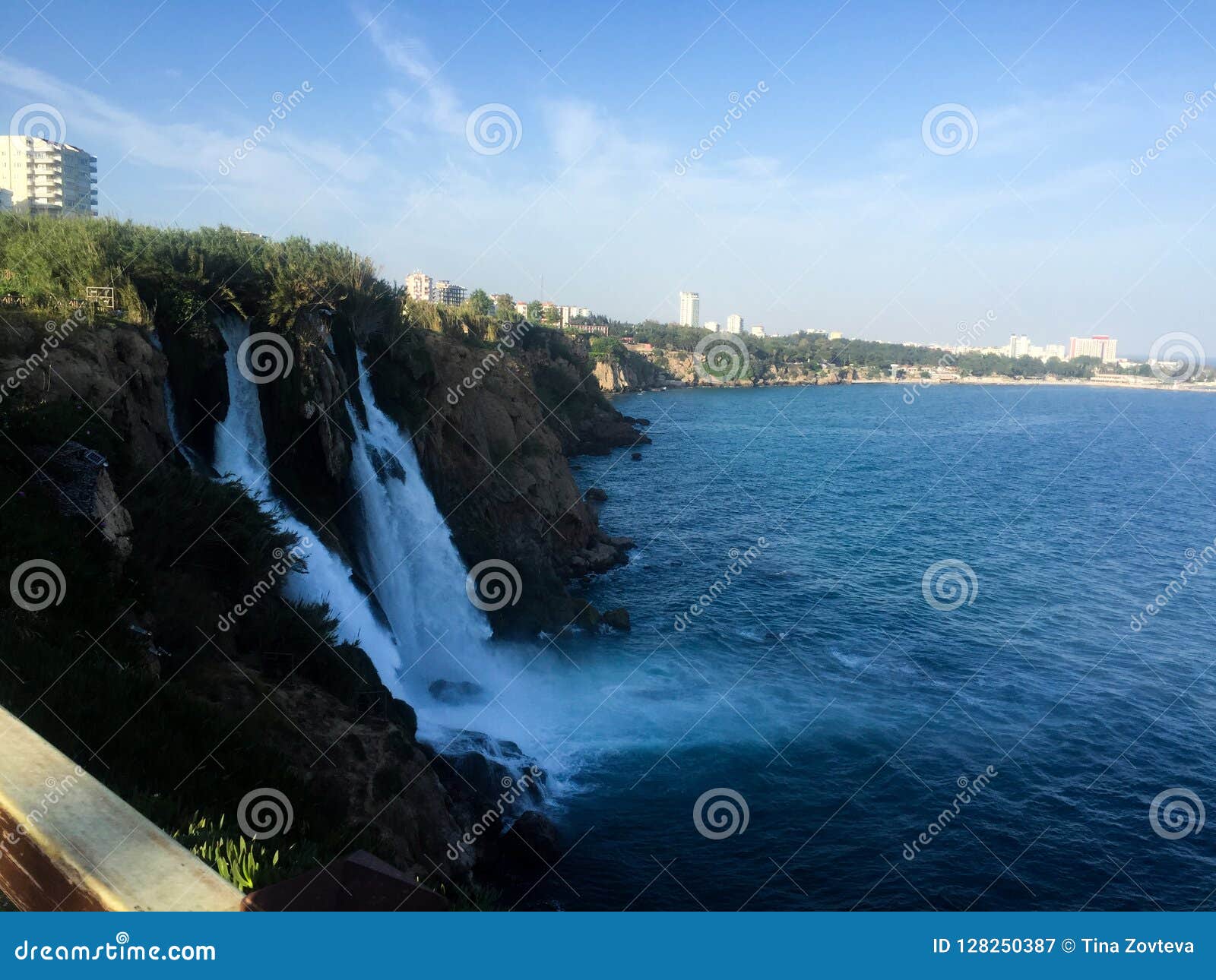 Waterfall sea stock image. Image of faroe, island, countryside - 128250387