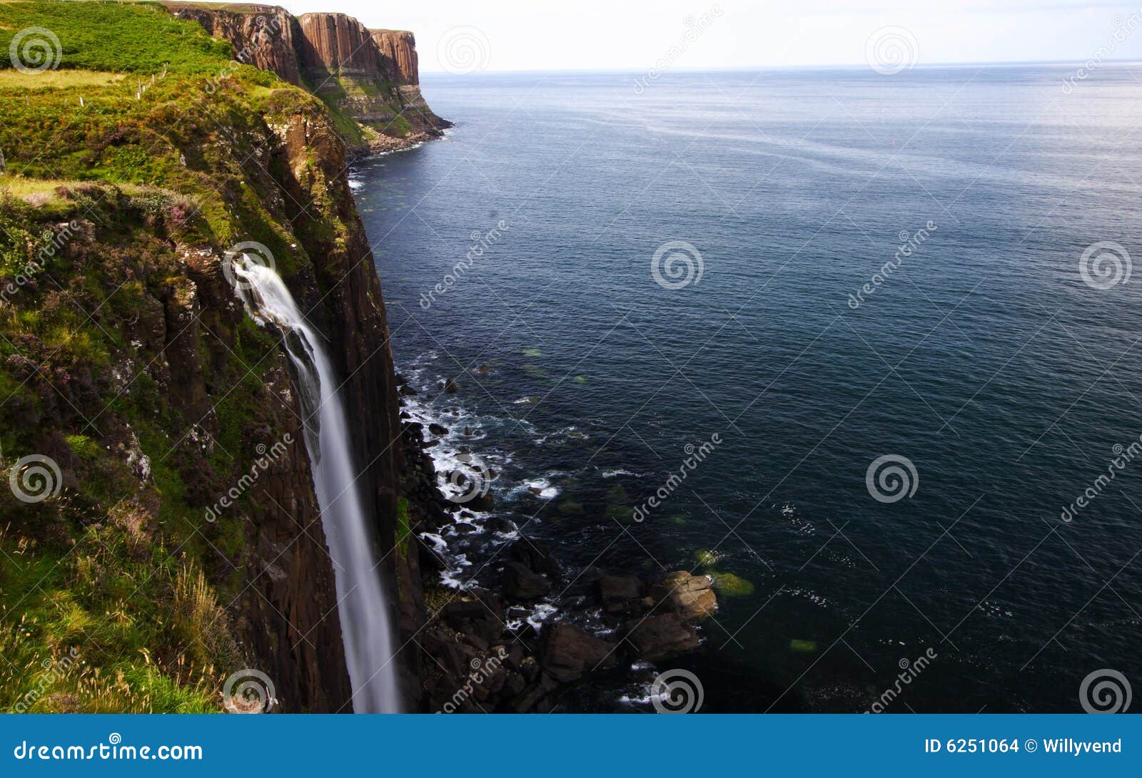 Waterfall and sea stock photo. Image of island, nature - 6251064