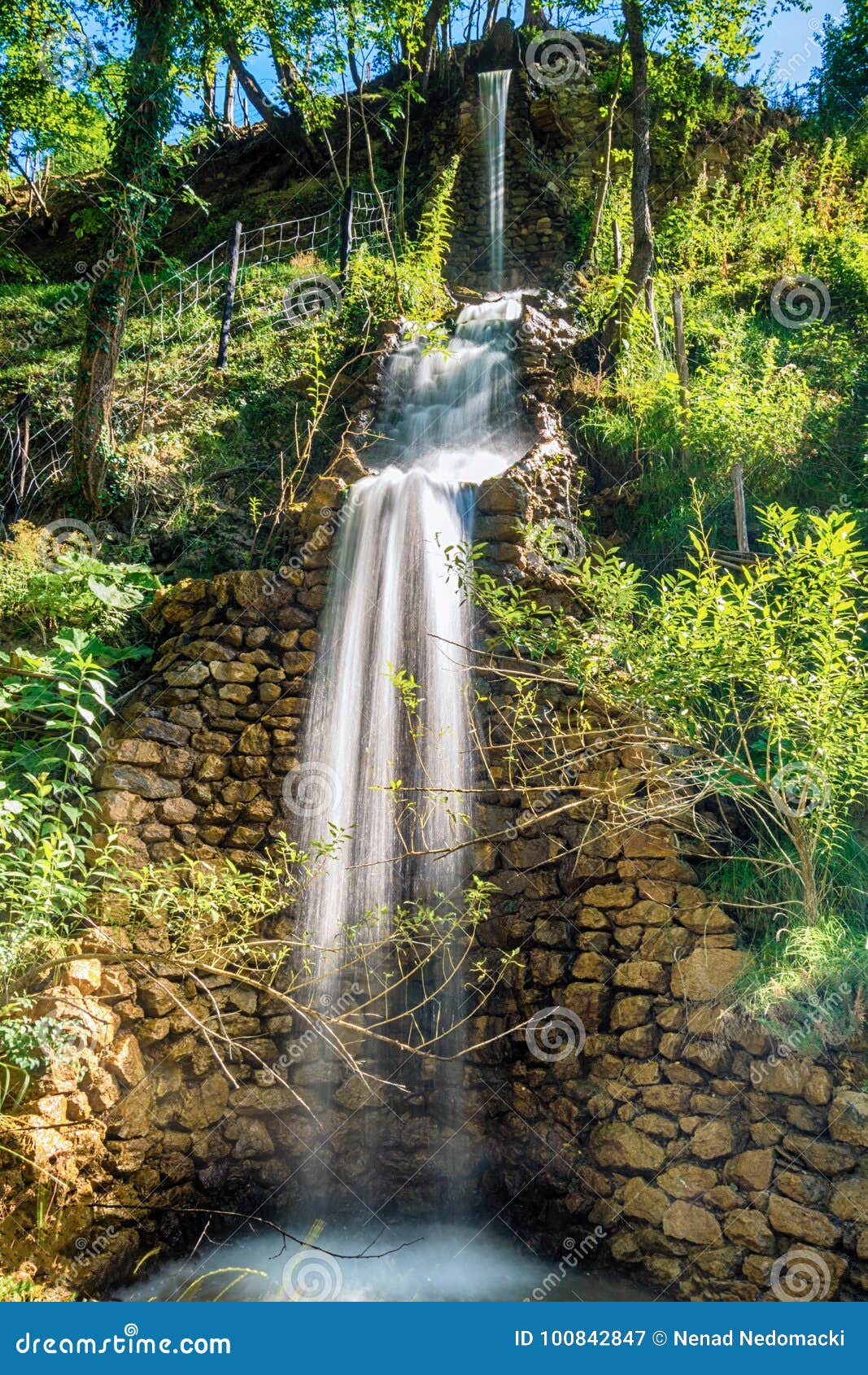 Waterfall in serbia stock image. Image of motion, blederia - 100842847