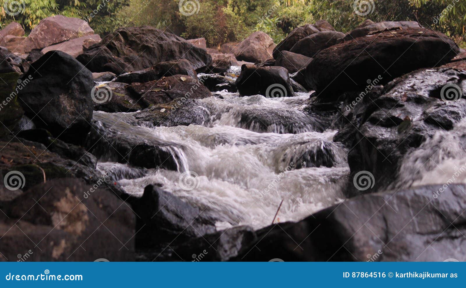 Waterfall stock photo. Image of waterfall, fountain, shallow - 87864516