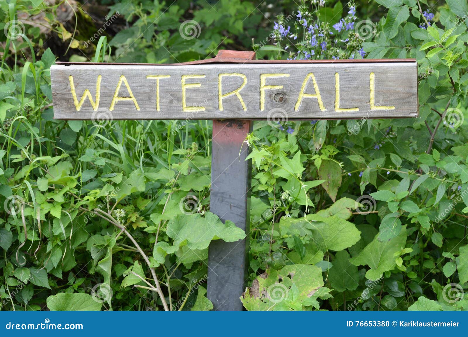 Waterfall Sign stock photo. Image of green, active, texture - 76653380