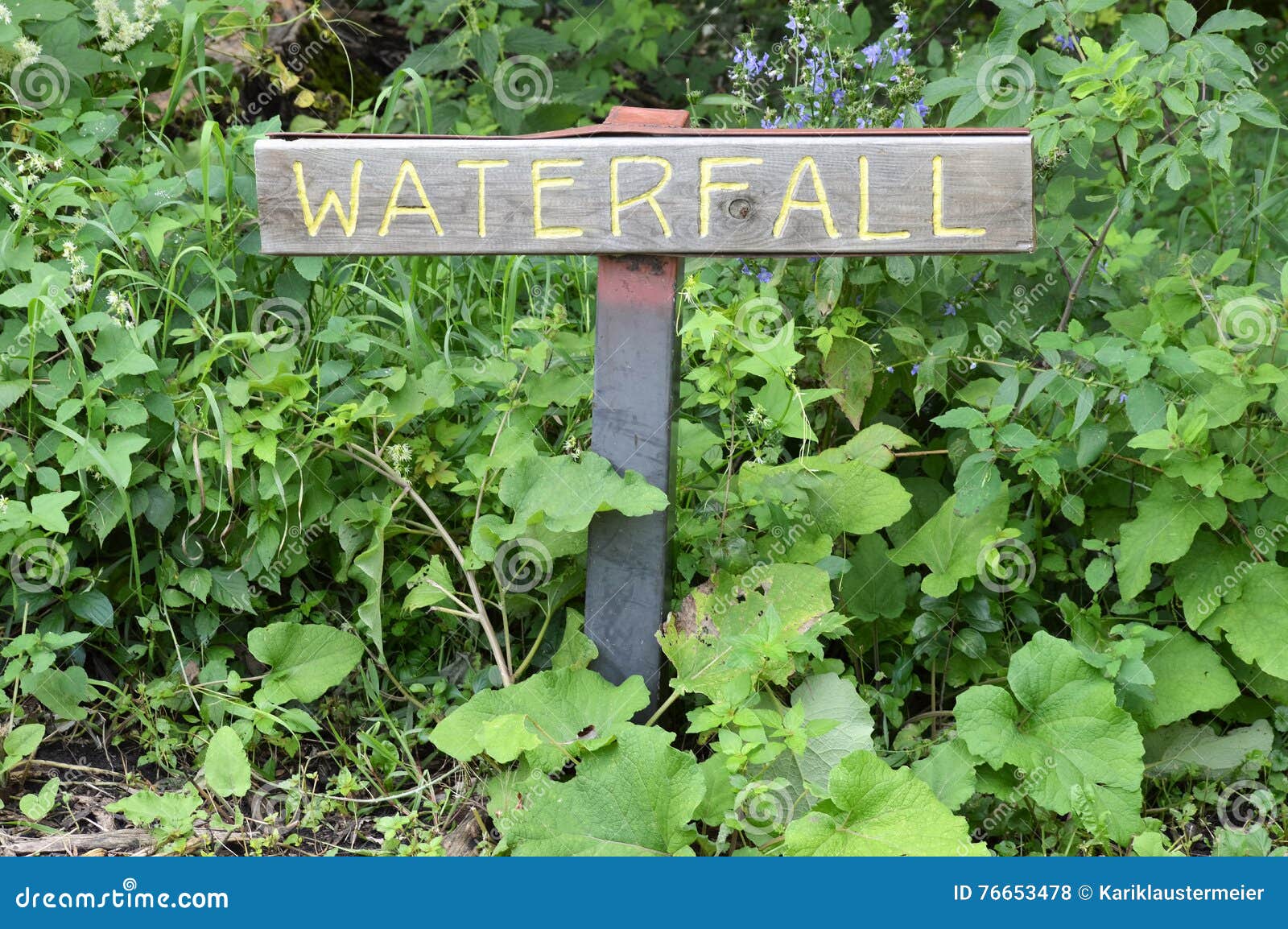 Waterfall Sign stock photo. Image of summer, attraction - 76653478
