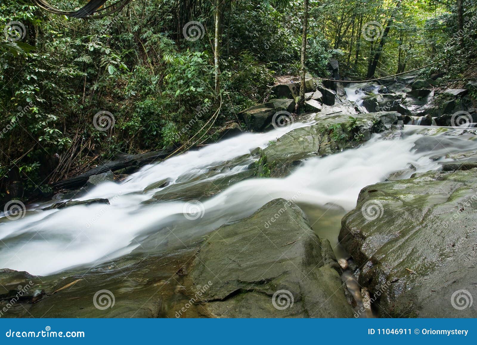 A Waterfall with Silky Smooth Waters Stock Image - Image of landscape ...