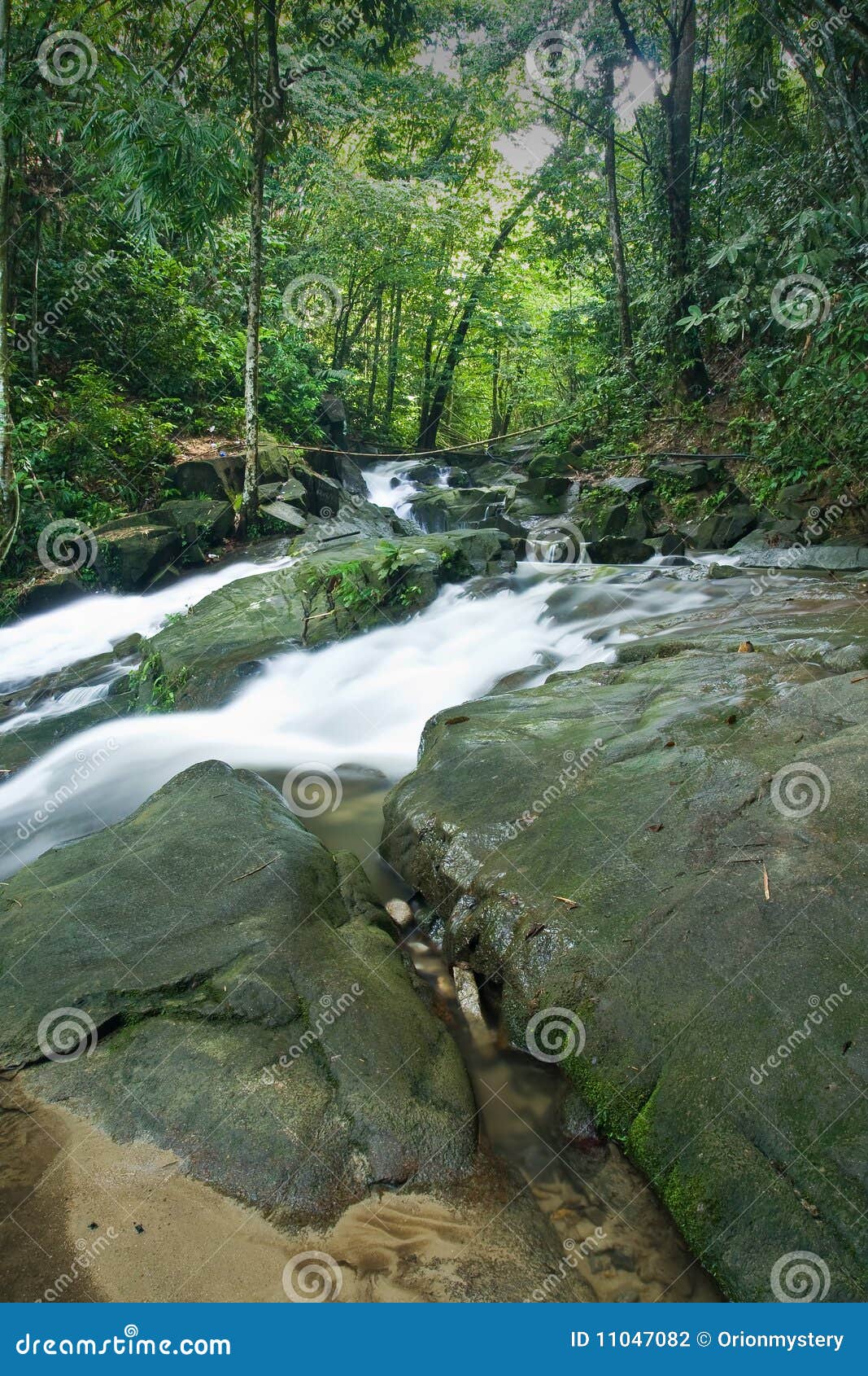 A Waterfall with Silky Smooth Waters Stock Photo - Image of white ...