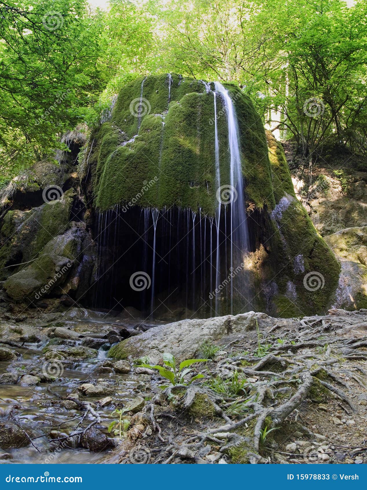 Waterfall Silver stream stock image. Image of flowing - 15978833