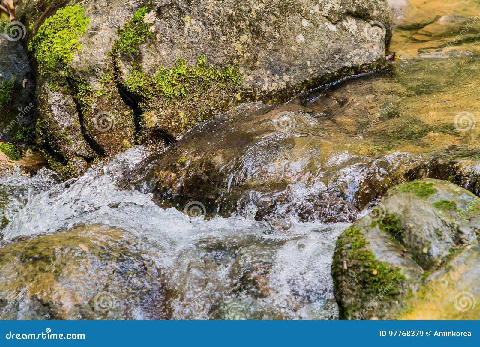 Waterfall in Small Mountain Stream. Stock Image - Image of water, park ...