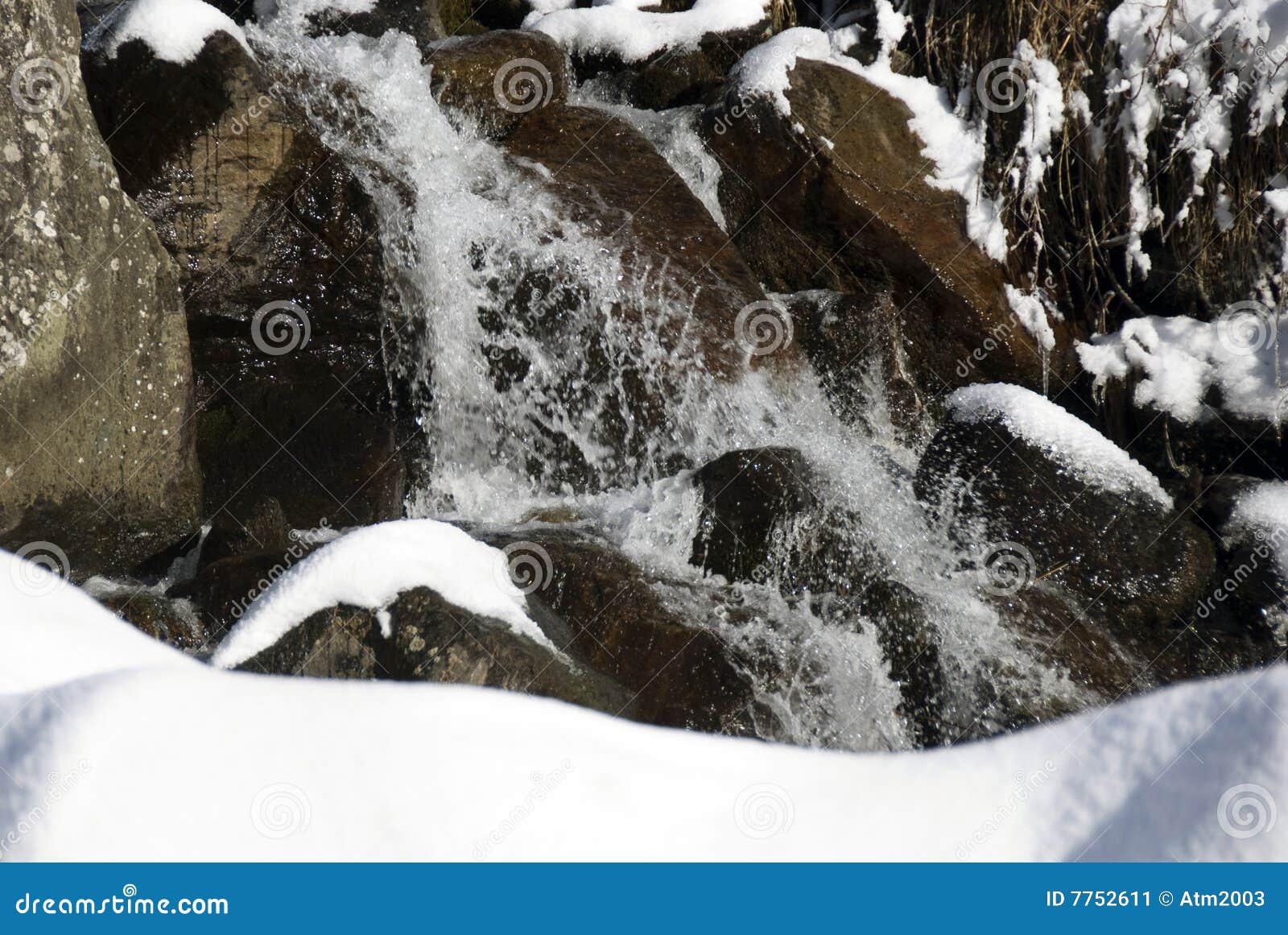 Waterfall in the snow stock image. Image of frosty, flowing - 7752611