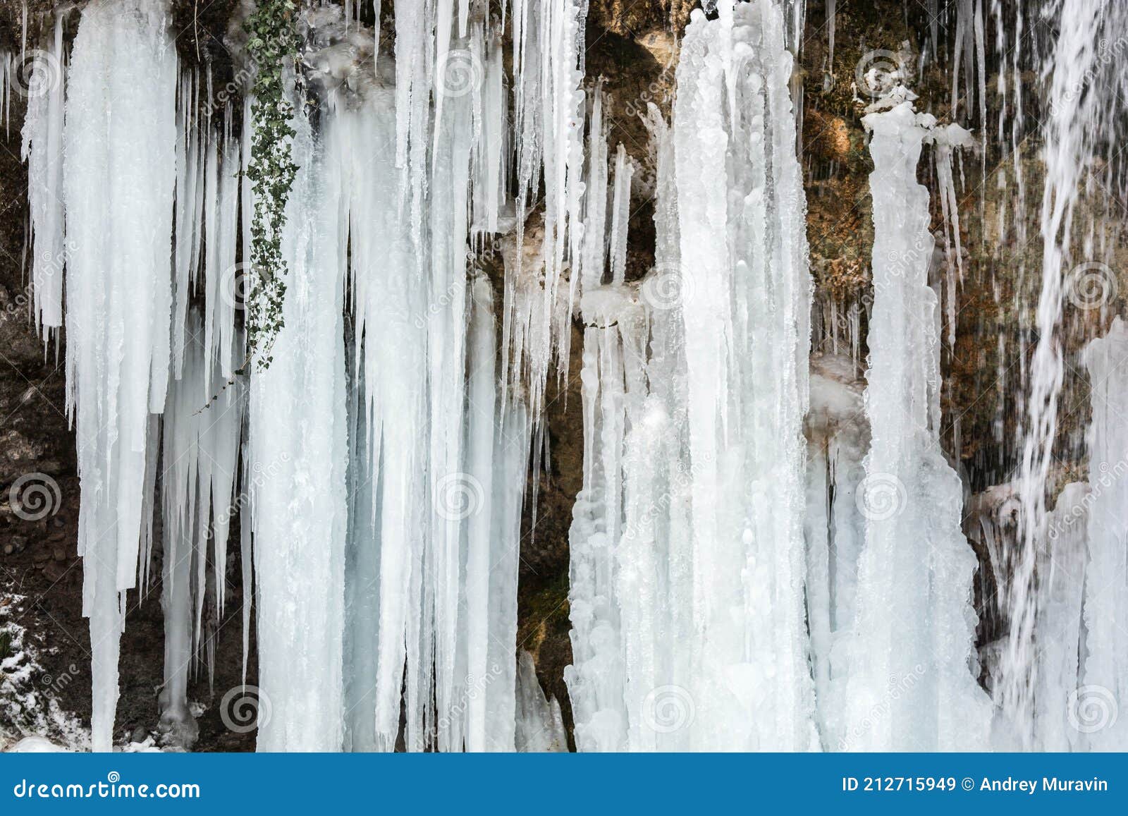 Waterfall in the snow stock image. Image of beauty, cascade - 212715949