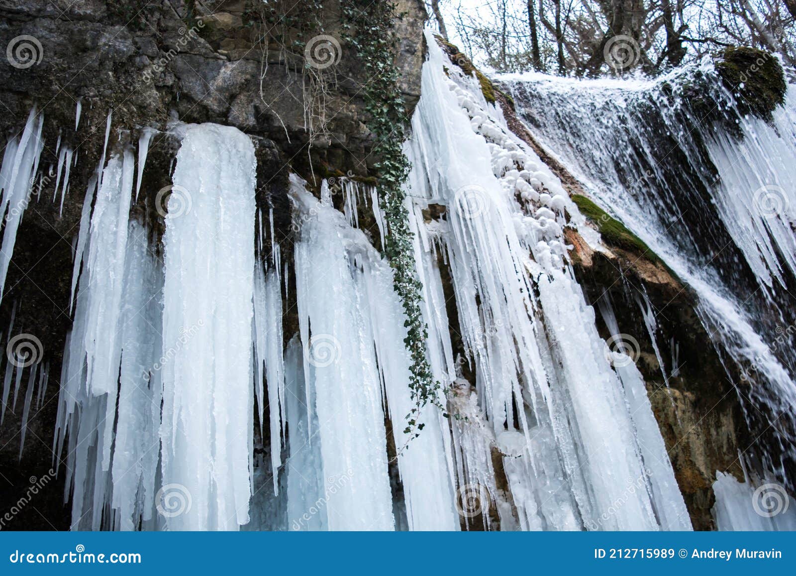 Waterfall in the snow stock image. Image of stone, fall - 212715989