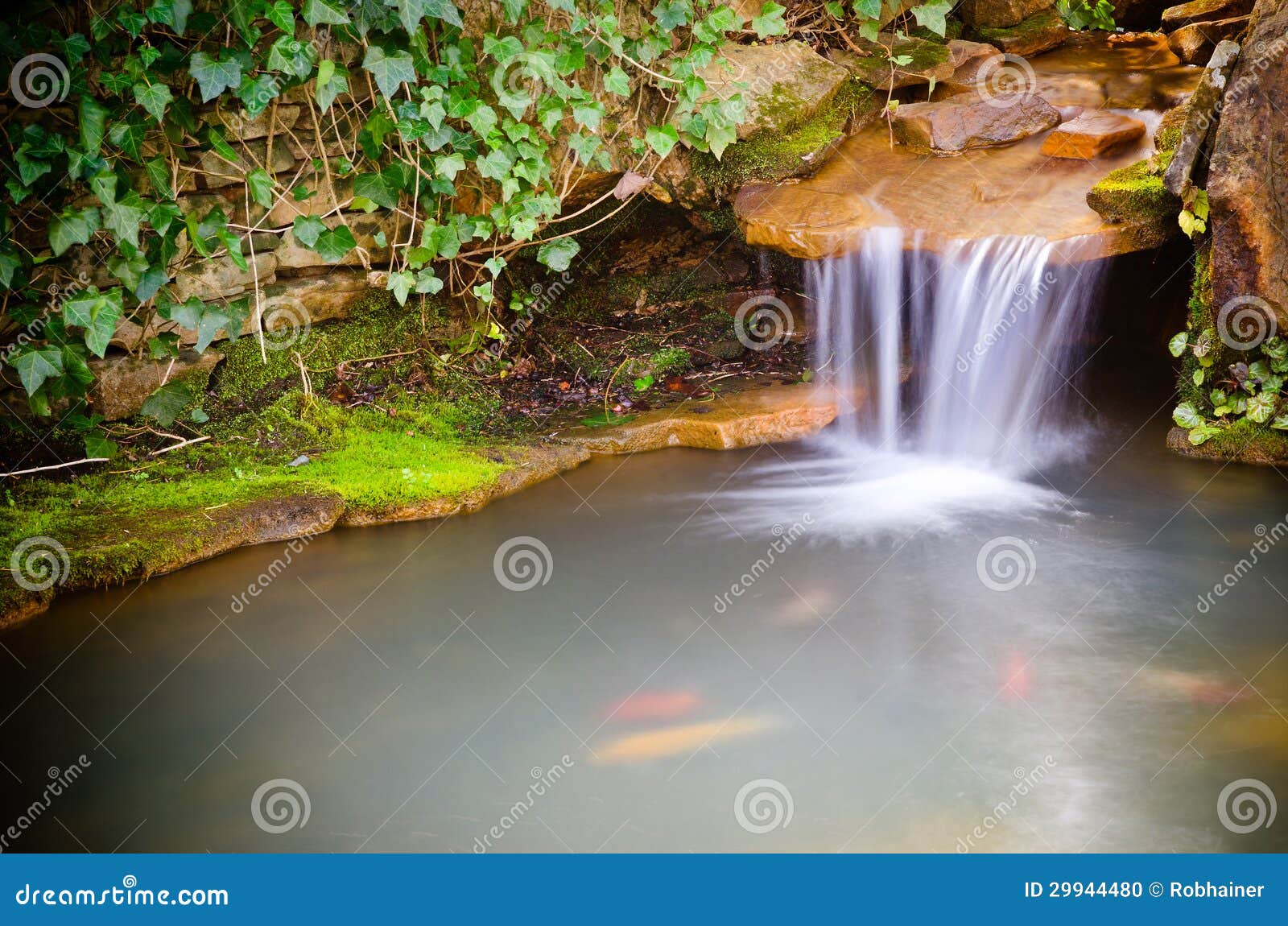 Waterfall Spilling into Pond Stock Photo - Image of ripples, ouachita ...