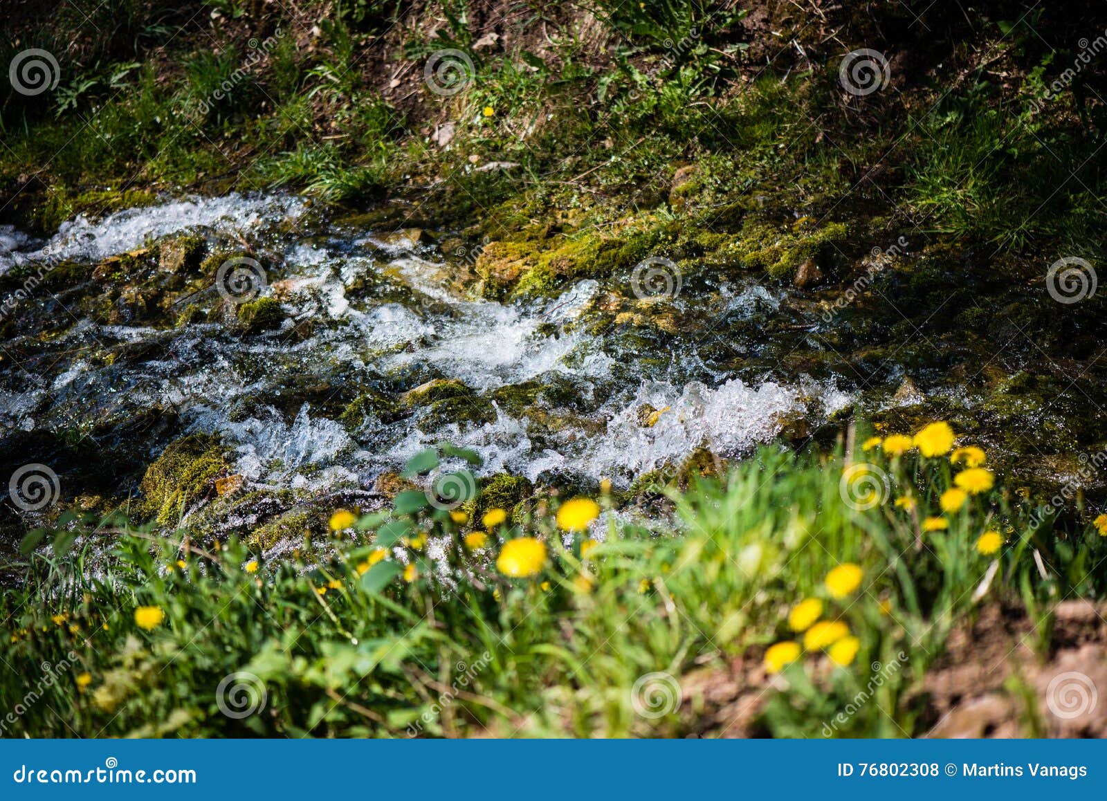 Waterfall Splashes in Closeup Stock Photo - Image of creek, sunlight ...