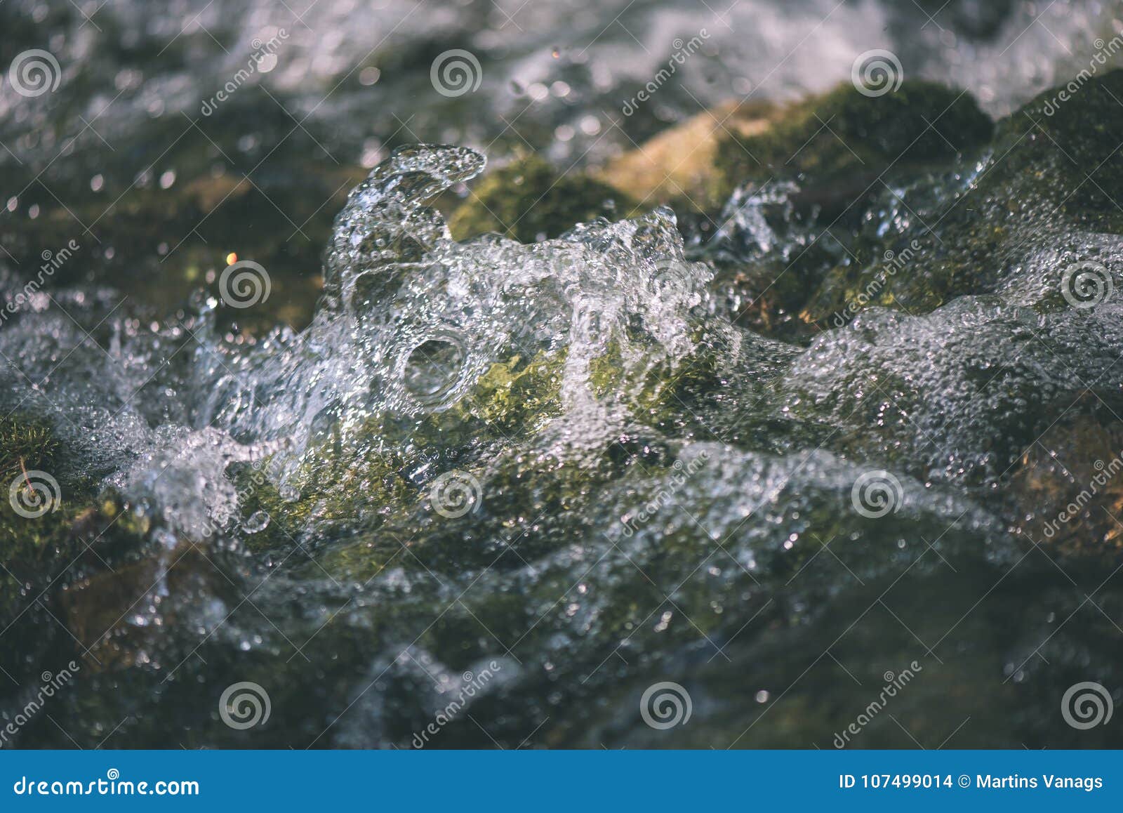 Waterfall Splashes in Closeup - Vintage Look Stock Photo - Image of ...