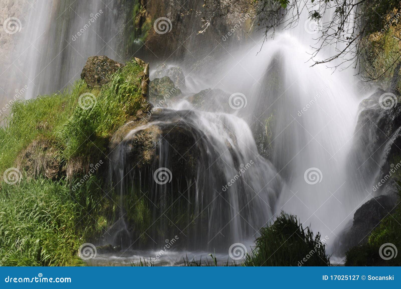 Waterfall in Spring stock image. Image of natural, preserved - 17025127