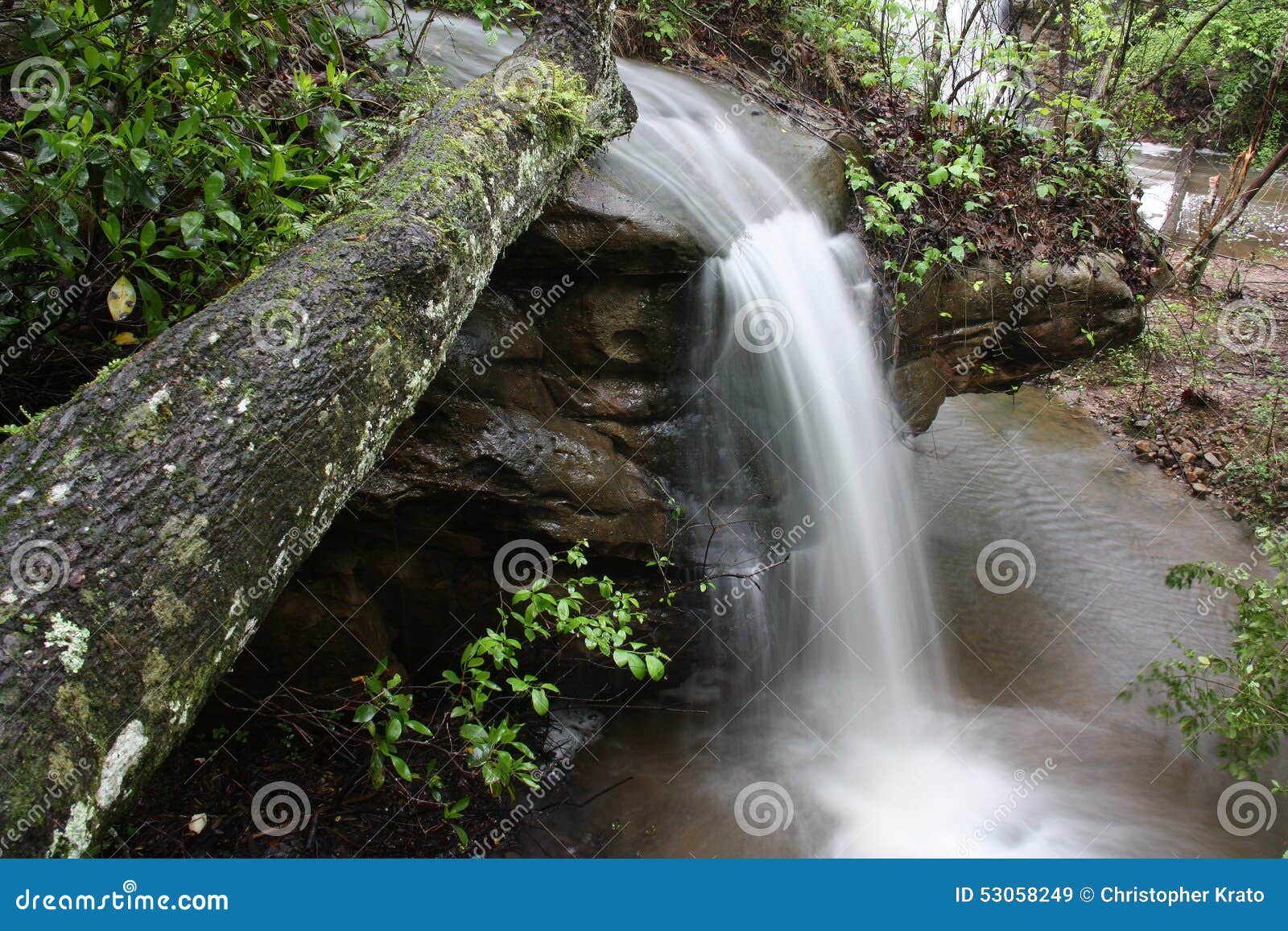 Waterfall stock image. Image of river, wilderness, forest - 53058249