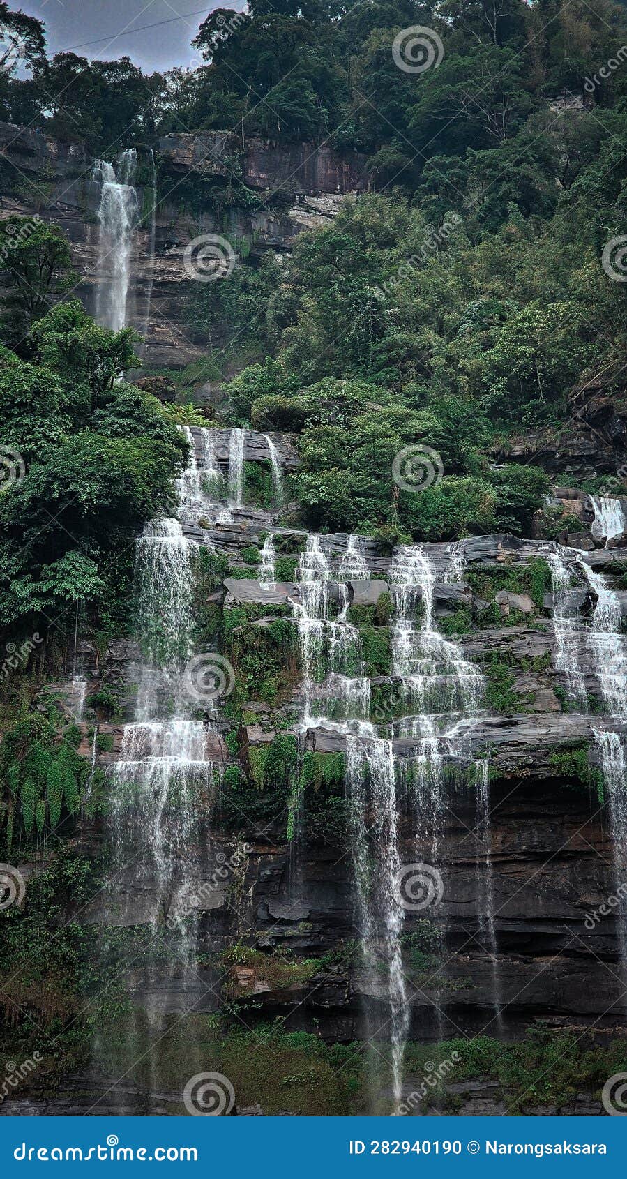 Waterfall at the Start of the Rainy Season Stock Photo - Image of ...