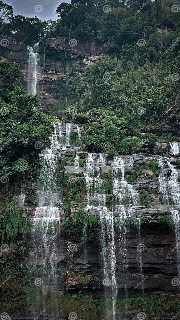 Waterfall at the Start of the Rainy Season Stock Photo - Image of ...