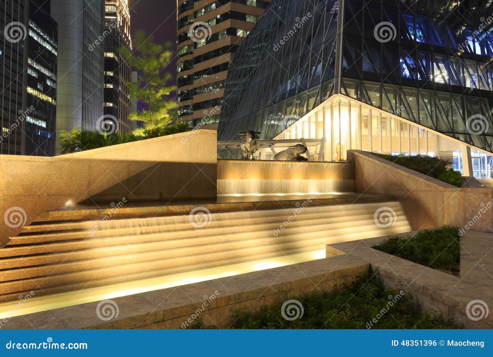 Waterfall On The Steps At Night Stock Photo | CartoonDealer.com #48351396