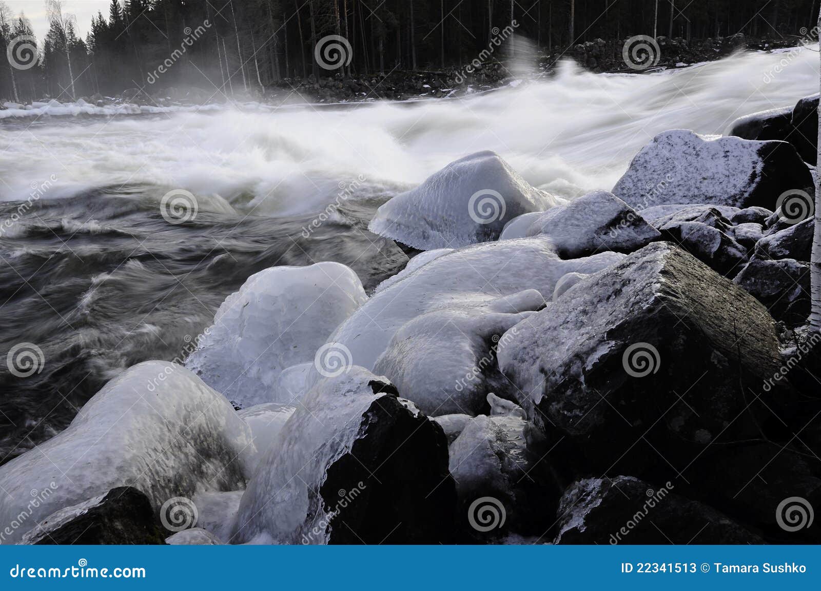 Waterfall Storforsen stock image. Image of flowing, extreme - 22341513