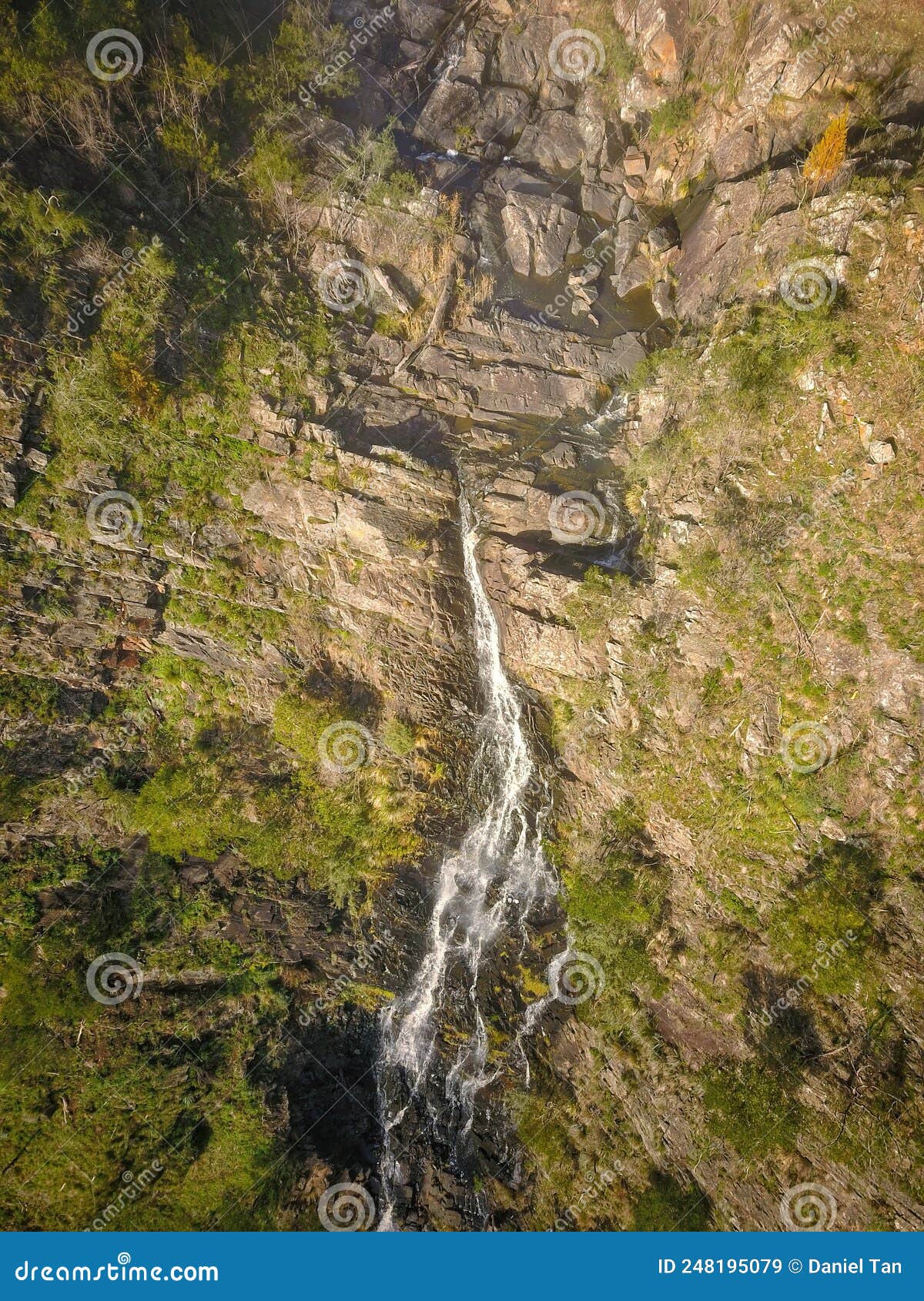 Waterfall at Strath Creek Falls in the Morning Mist Stock Image - Image ...