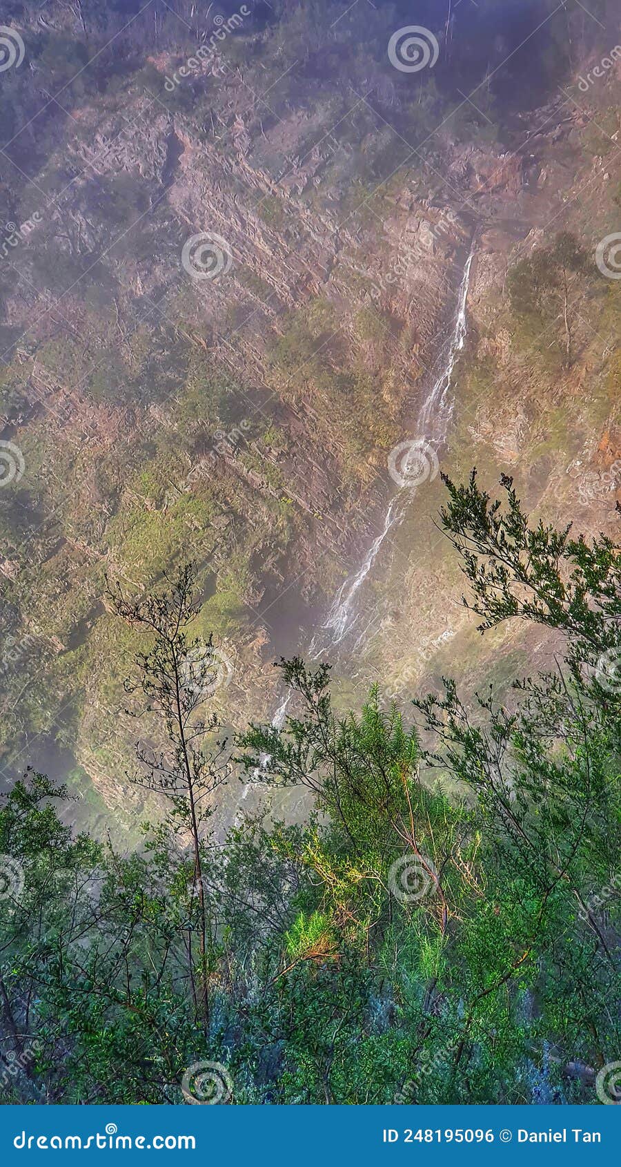 Waterfall at Strath Creek Falls in the Morning Mist Stock Photo - Image ...