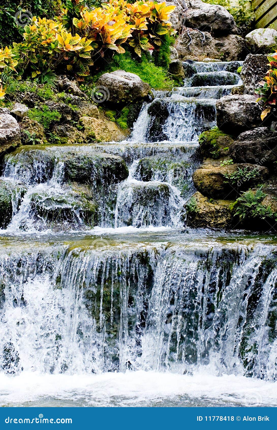 Waterfall Stream Canyon Landscape. Rapid Stream Current Water Between ...
