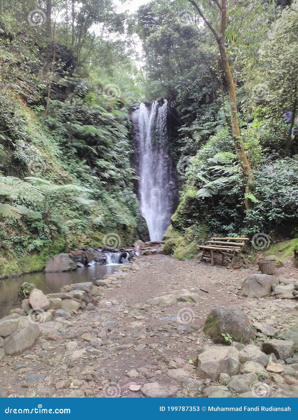 Waterfall in Subang stock image. Image of rock, vegetation - 199787353