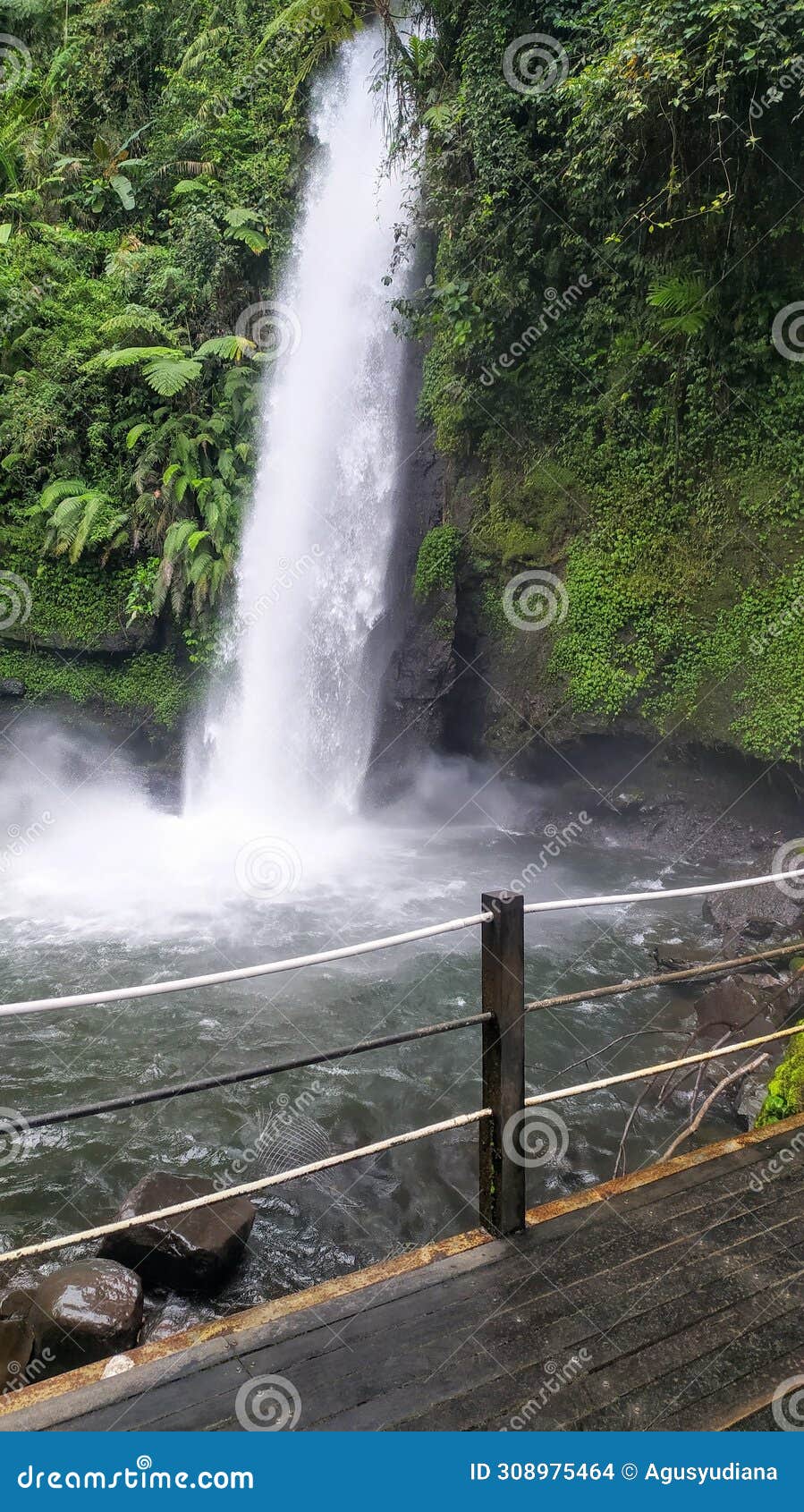 Waterfall in Sukabumi Indonesia Stock Photo - Image of lembah ...