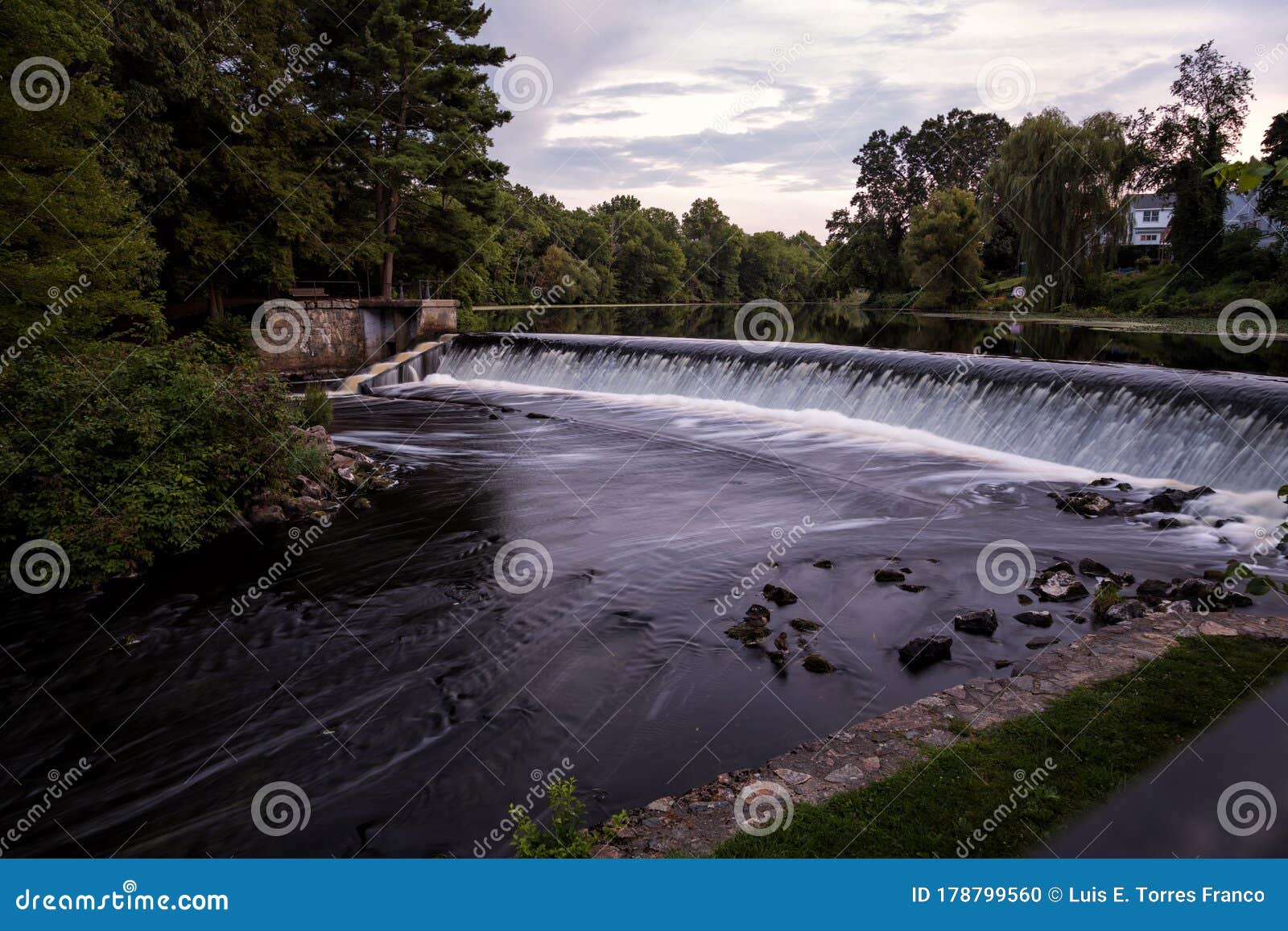 A Waterfall in Natick Massachusetts Stock Photo - Image of rock ...