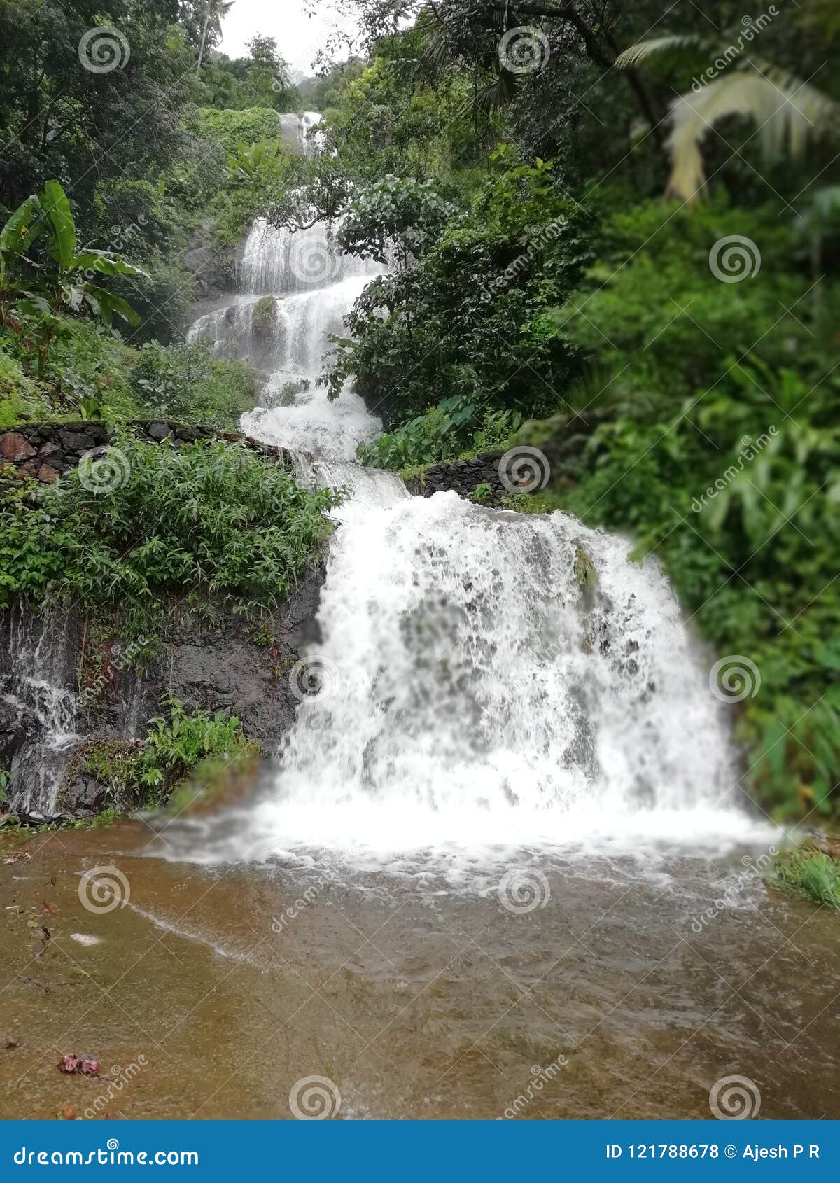 Waterfall stock photo. Image of super, roadside, waterfall - 121788678