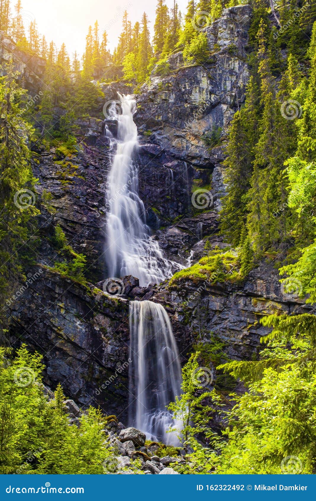 Waterfall in Sweden stock photo. Image of summer, landscape - 162322492
