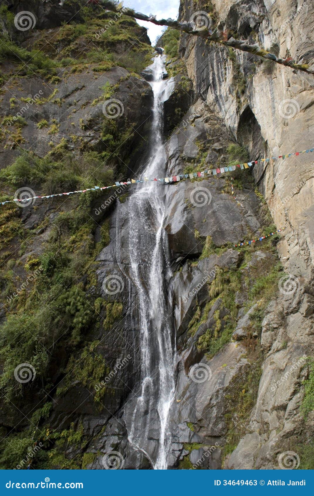 Waterfall, Takthsang Goemba, Bhutan Stock Image - Image of india, flow ...