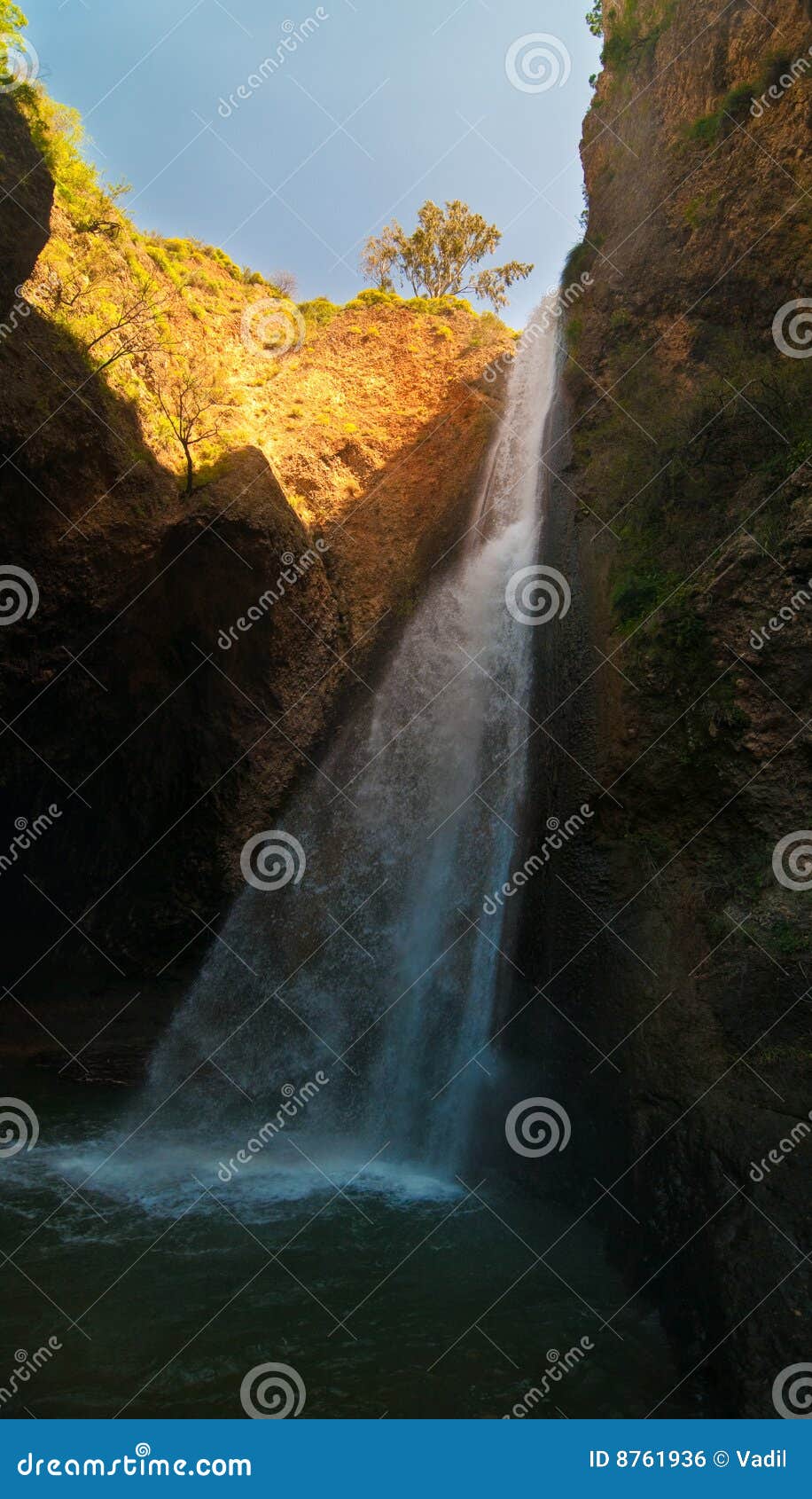 Waterfall Tanur stock photo. Image of light, orange, falls - 8761936