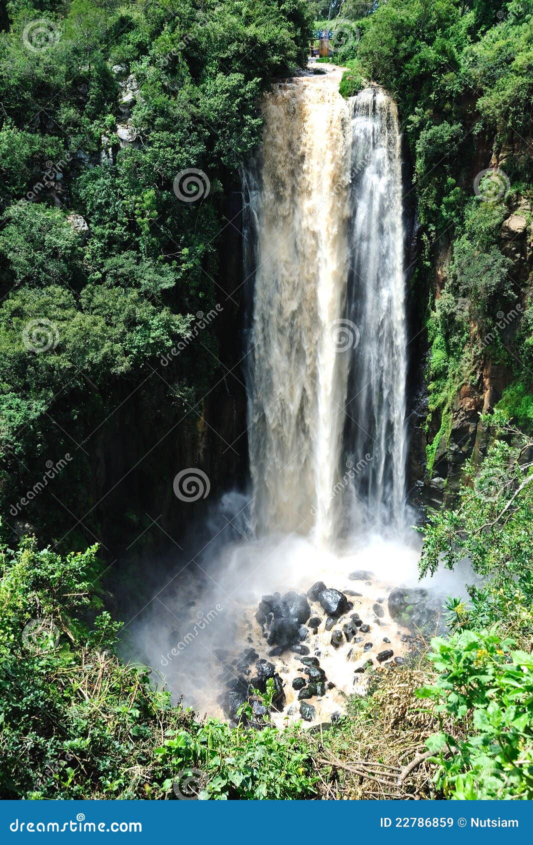 Waterfall in Tanzania stock image. Image of area, water - 22786859