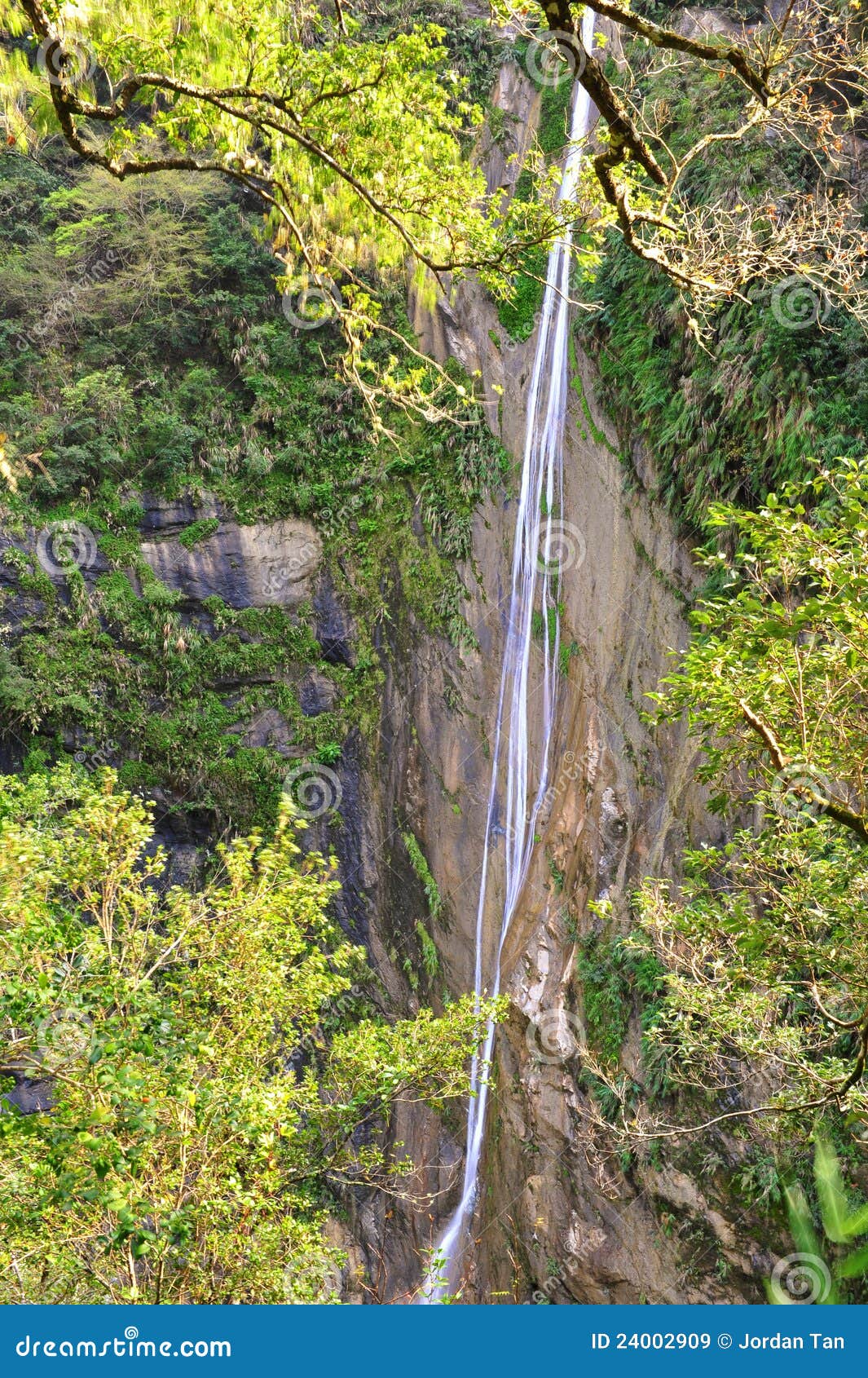 Waterfall in Taroko National Park Stock Image - Image of water, tree ...