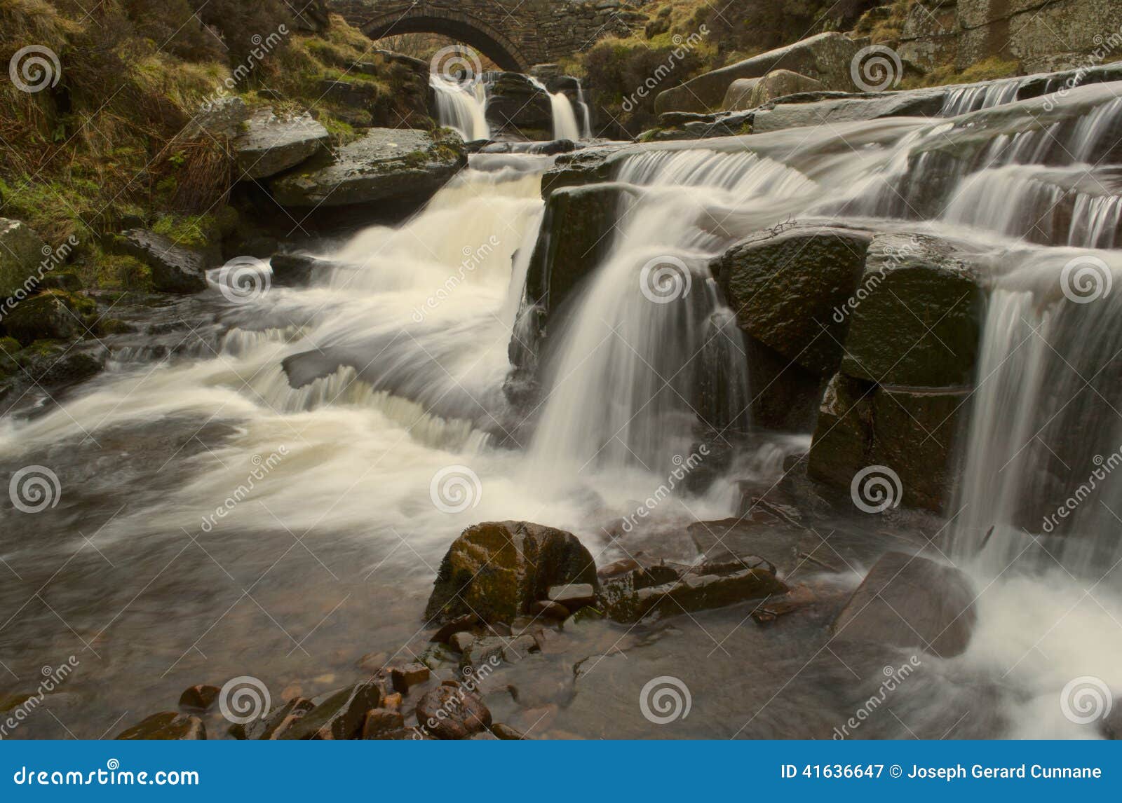 Waterfall at Three Shires Head Stock Image - Image of ancient, counties ...