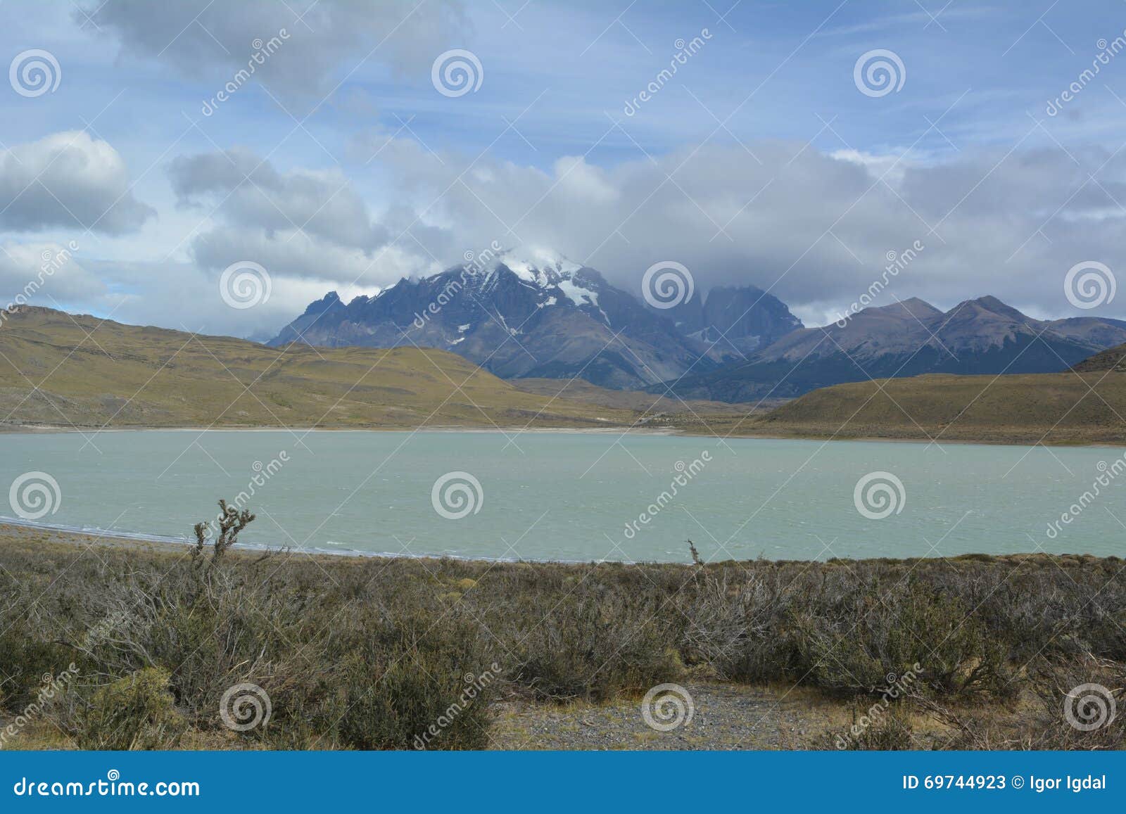 Waterfall in Torres Del Paine Reserve Stock Image - Image of andes ...