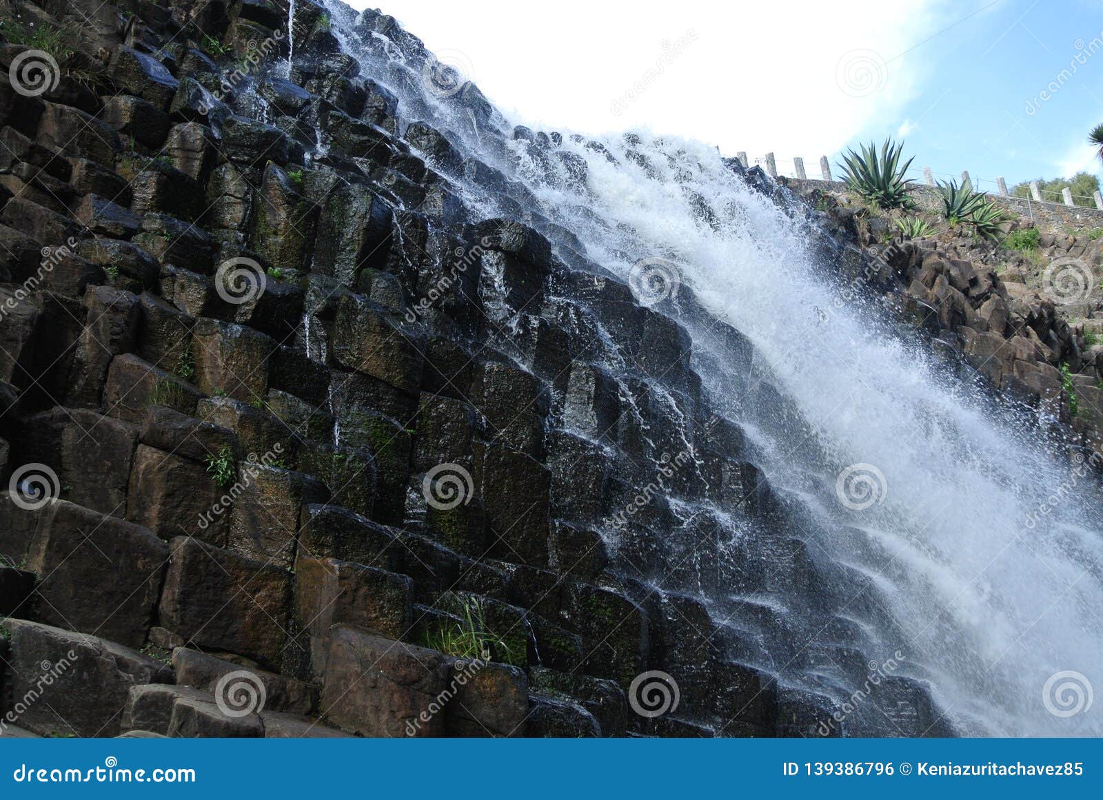 Cascade of the Basaltic Prisms Stock Photo - Image of tourist, holidays ...