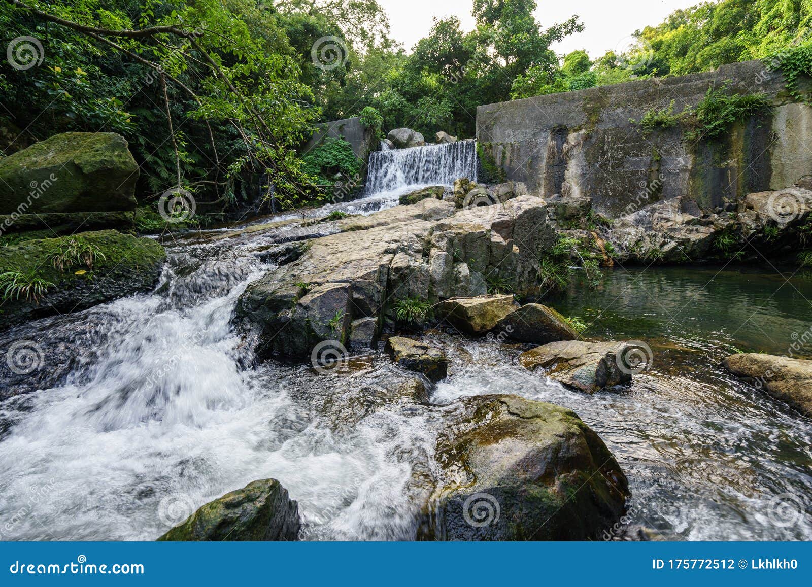 Waterfall and Trees of Little Hawaii Waterfall Stock Photo - Image of ...