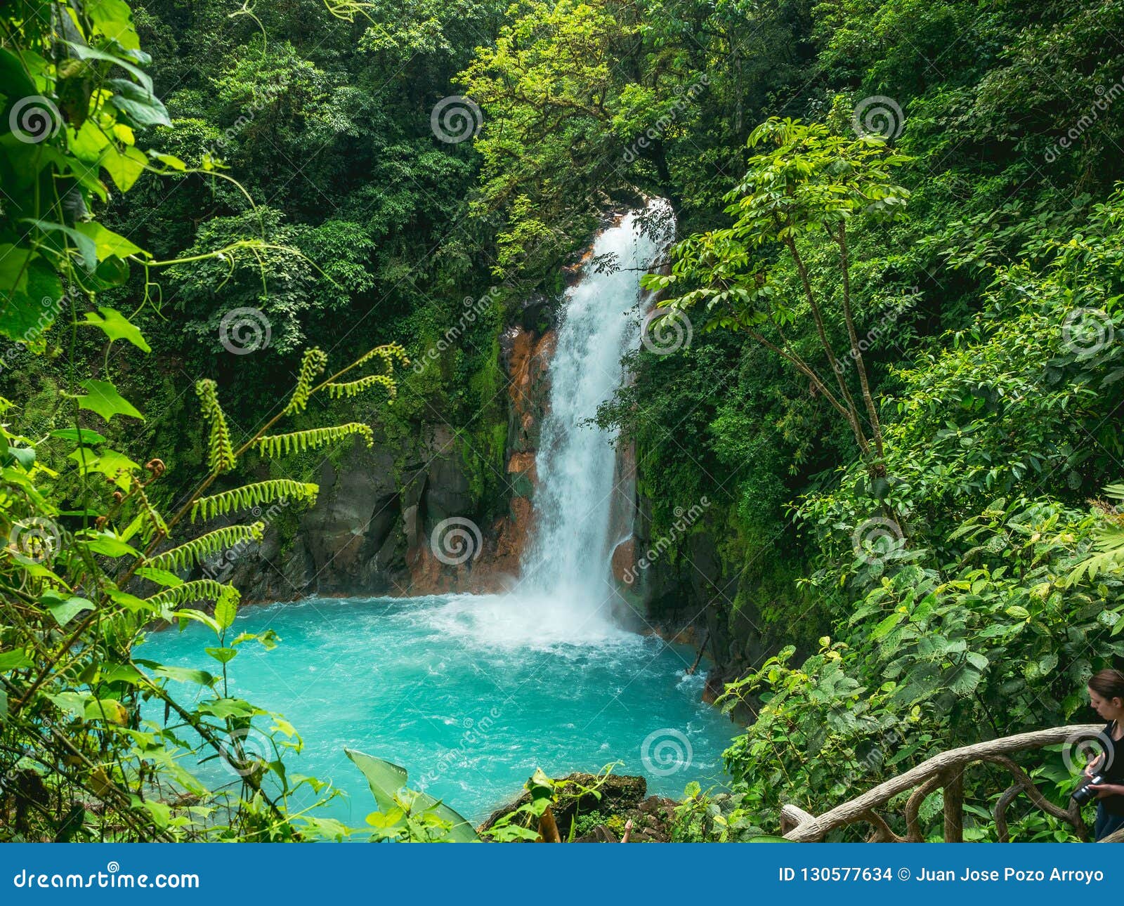 Waterfall in Tropical Forest, Blue Water. Stock Photo - Image of ...