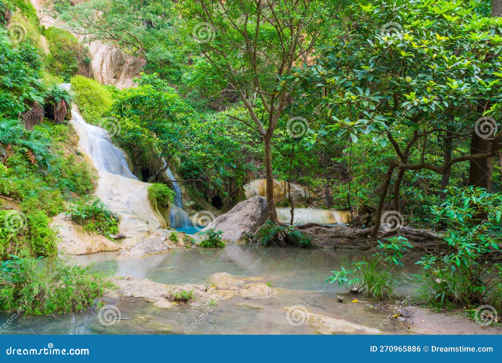 Waterfall in Tropical Landscape Stock Photo - Image of thailand ...