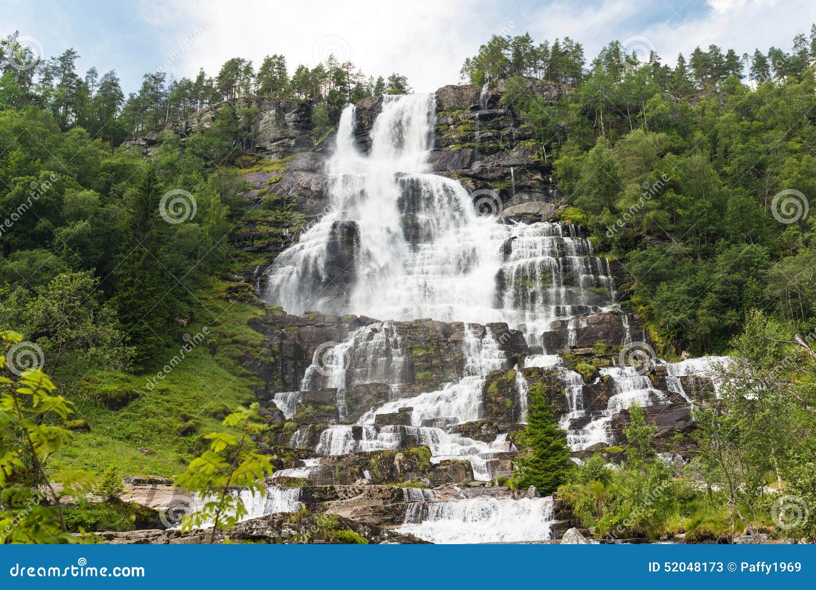 Waterfall Tvindefossen, Norway Stock Image - Image of landscape ...