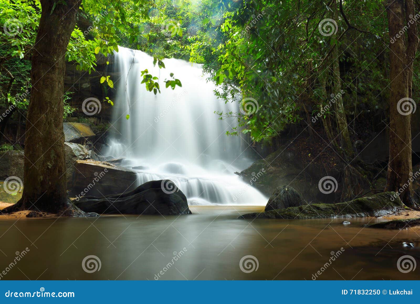Waterfall stock photo. Image of blue, fresh, waterfall - 71832250