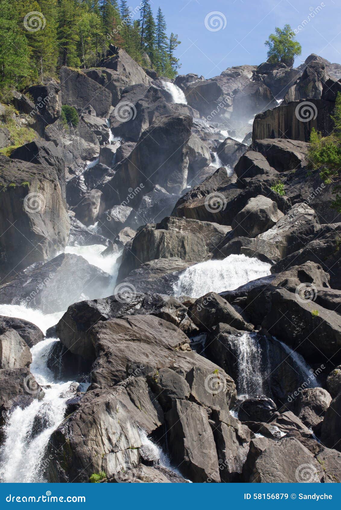 Waterfall Uchar stock image. Image of stone, mountain - 58156879