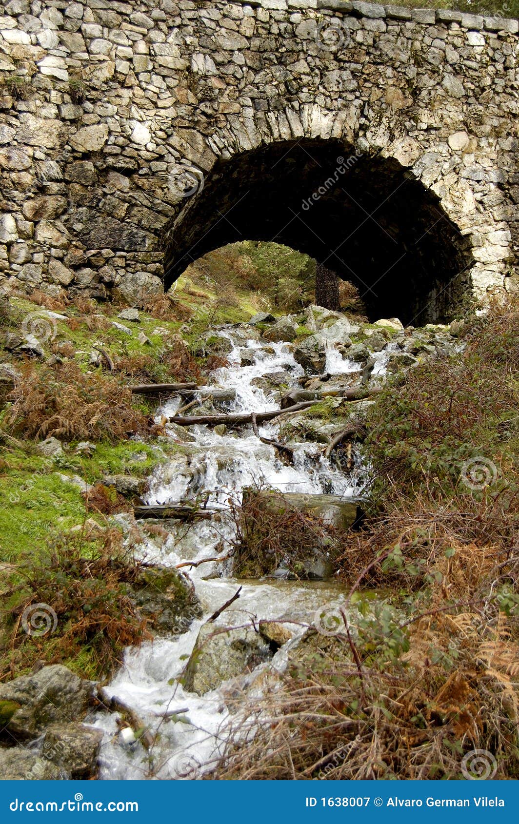 Waterfall under bridge stock image. Image of ancient, waterfall - 1638007