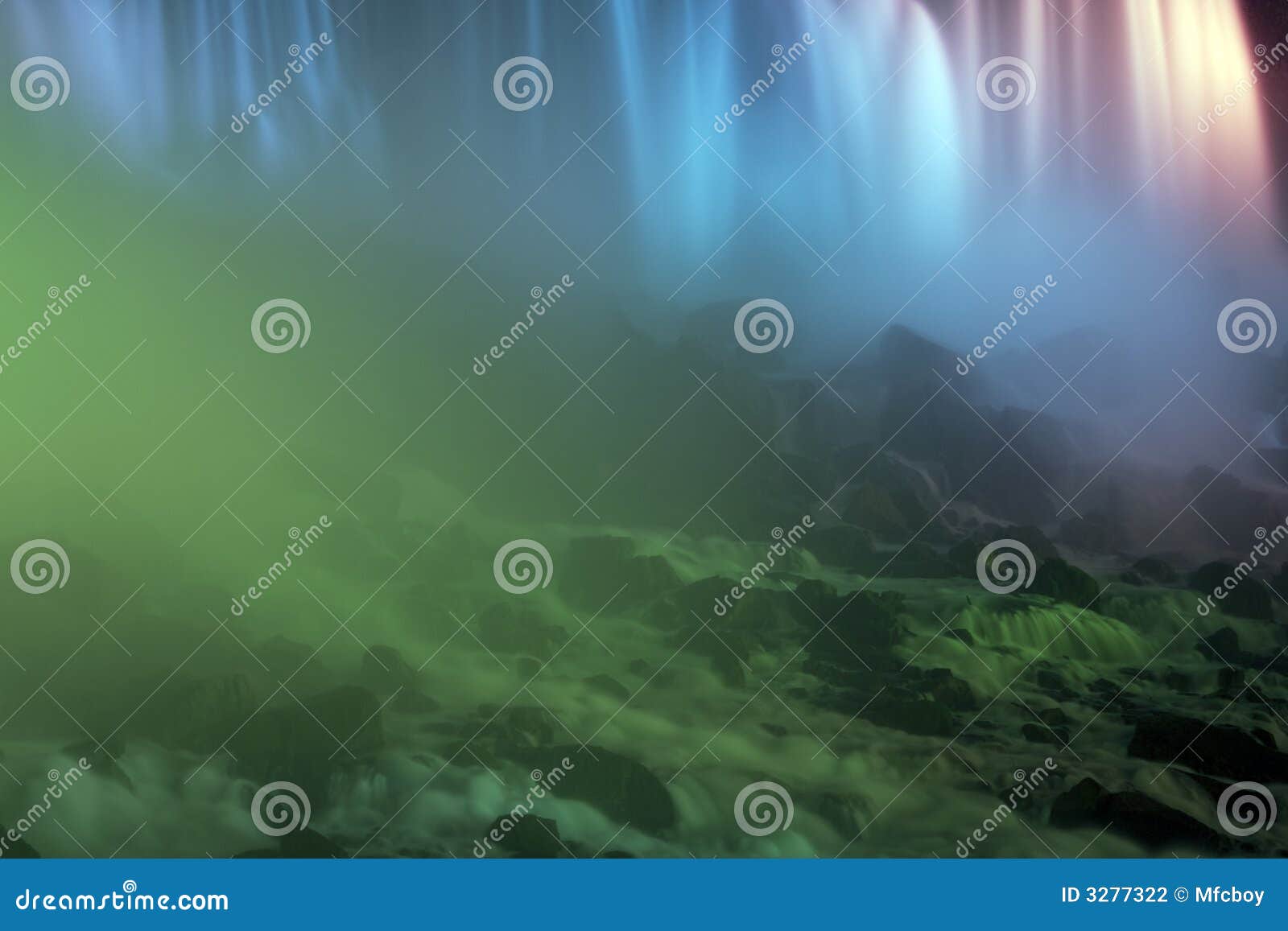 Waterfall under light stock photo. Image of purity, vigour - 3277322