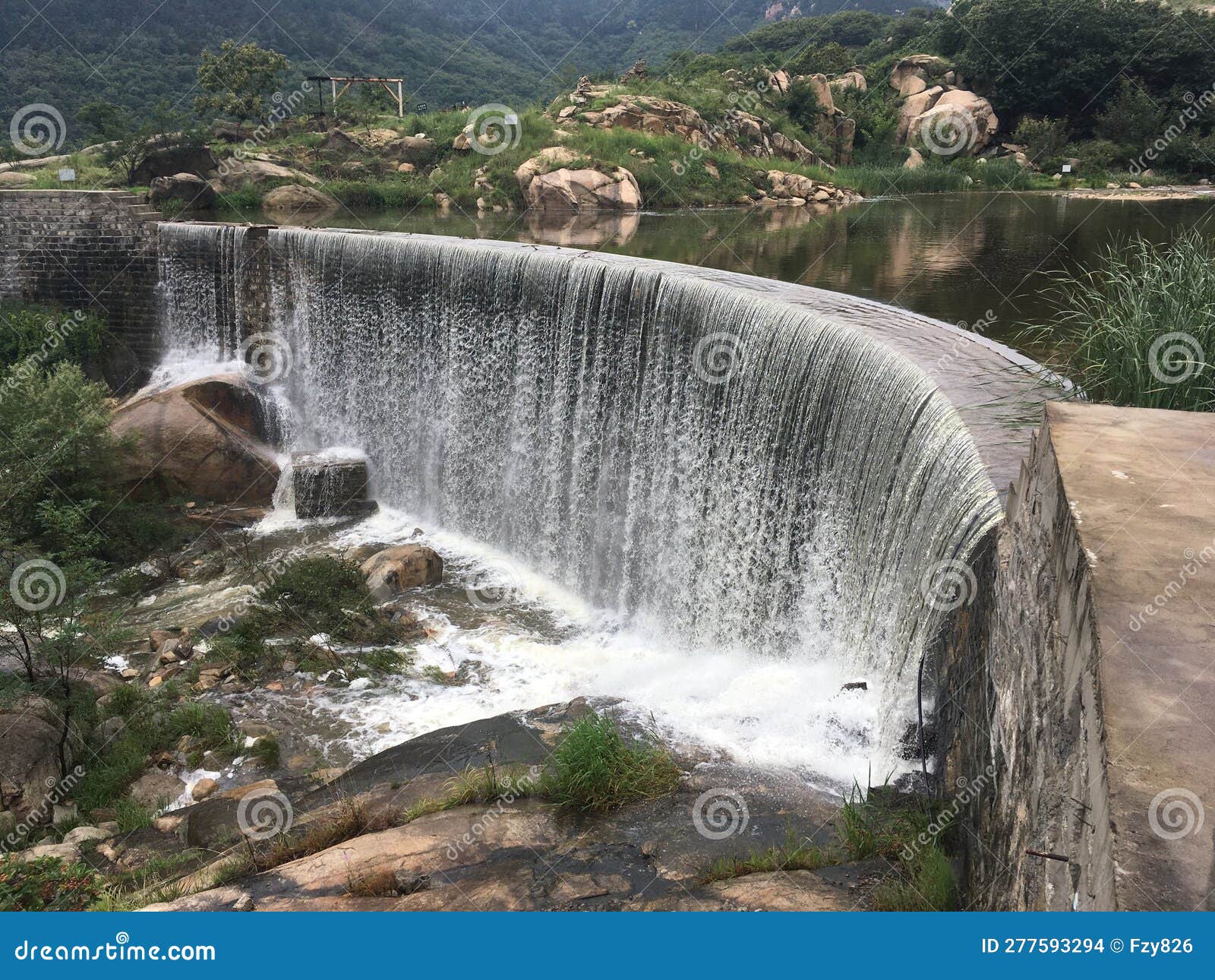 The Waterfall in the Valley is a Magnificent Natural Landscape Stock ...